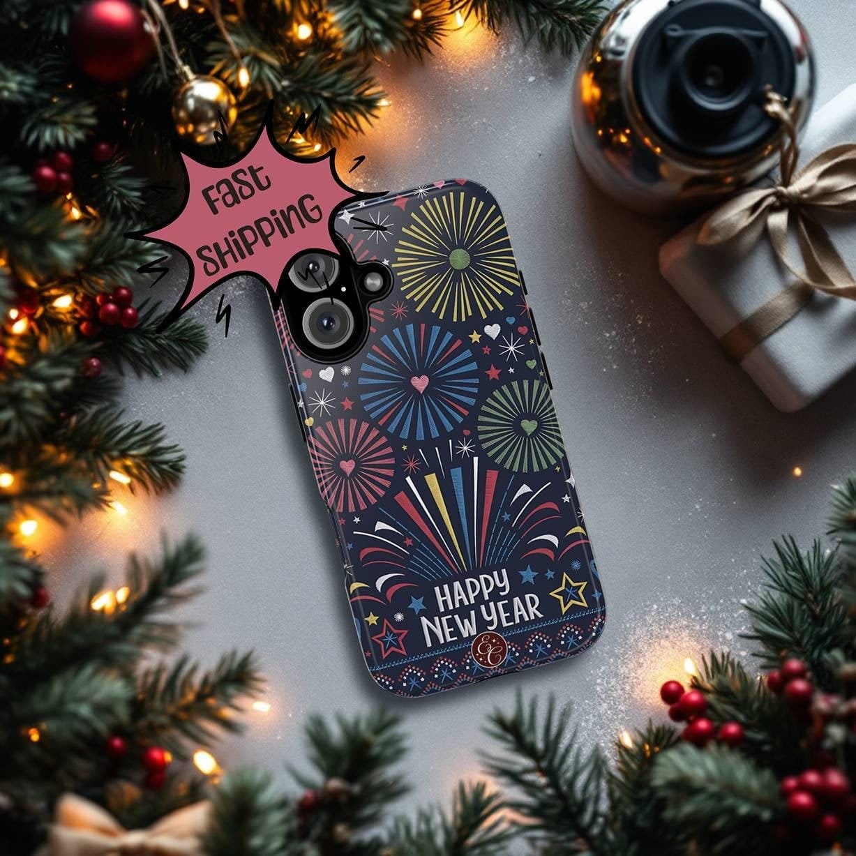 Colorful Fireworks New Year Phone Case with Festive Celebration Art 17 ...