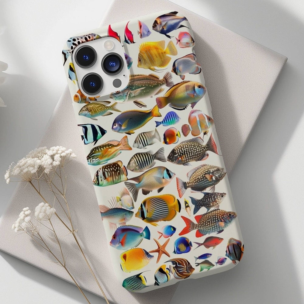 Colorful Fish Collage Cool Trendy Funny Dad Gift Phone Case with iPhone ...