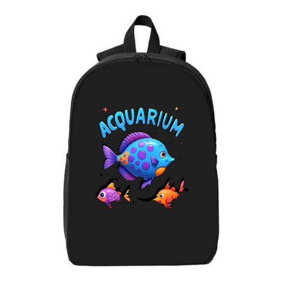 Colorful Fish Design Laptop Backpack - Fits 15 " Laptop & iPad Black ...