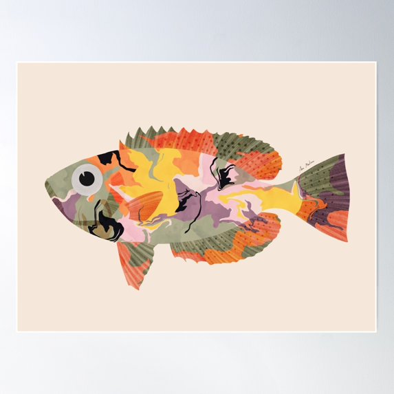 Colorful Fish Poster Wall Art, Modern Wall Decor For Living Room ...