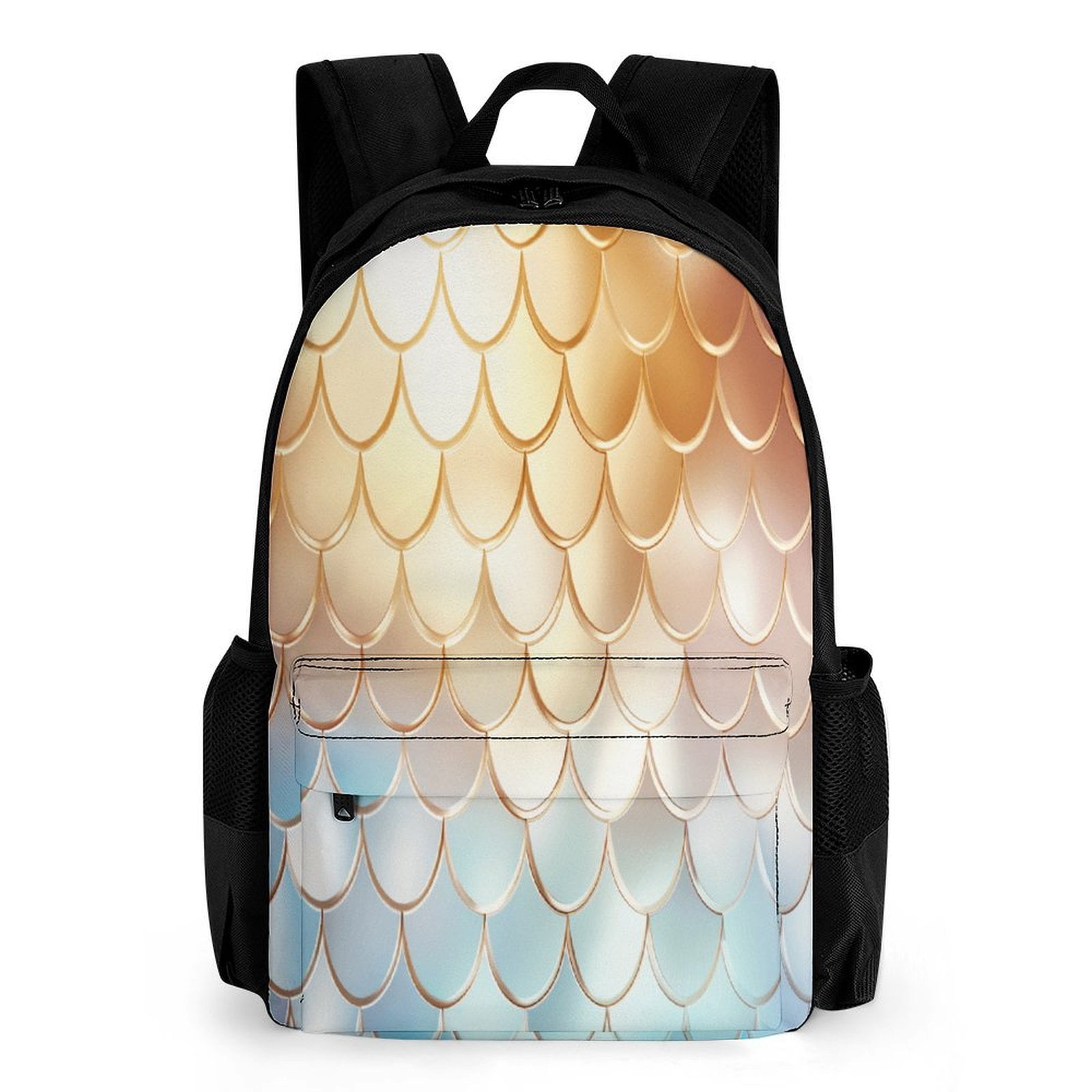 Colorful Fish Scale Pattern Backpack Back to Bag Sport Daypack Light ...
