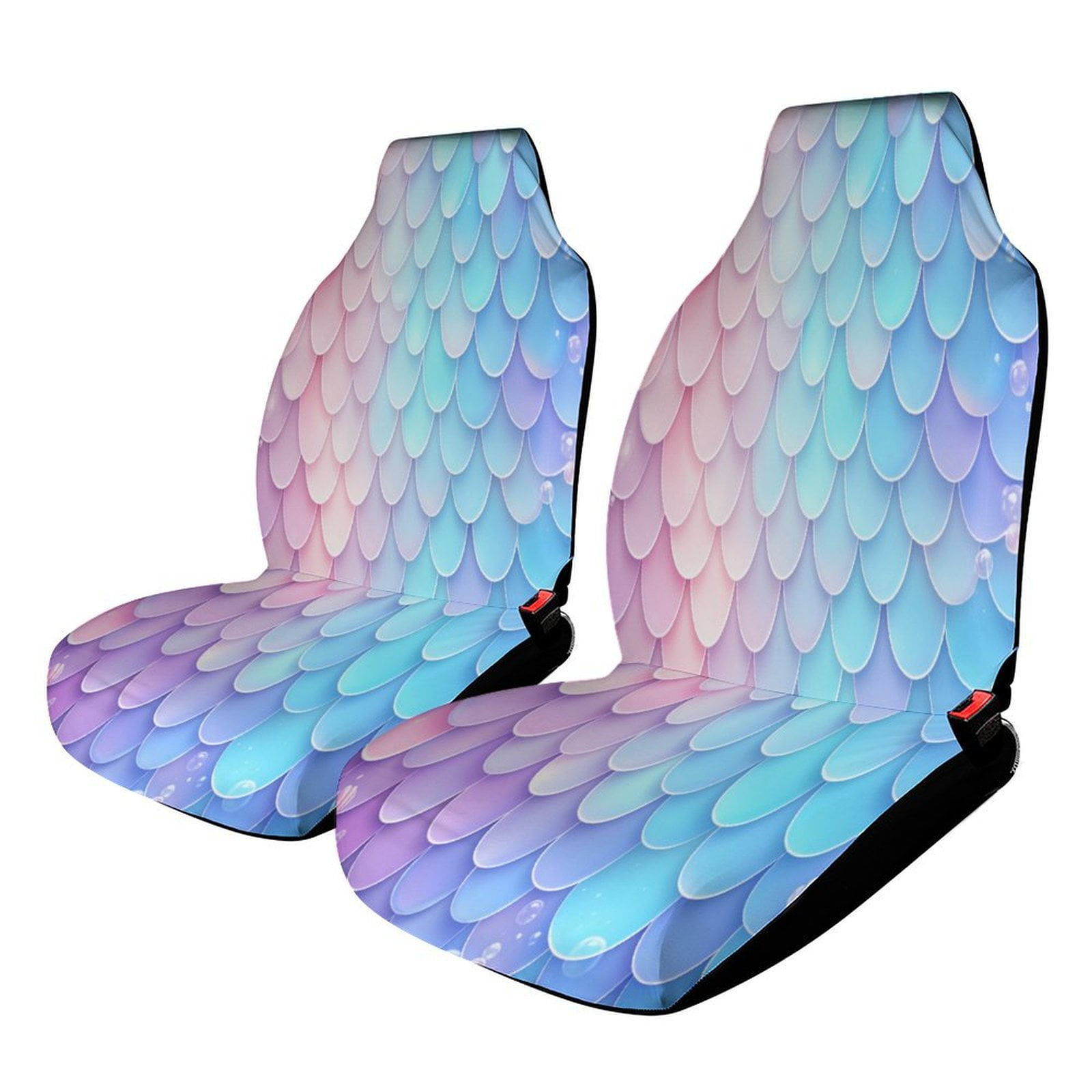 Colorful Fish Scale Pattern Car Seat Covers,Universal Auto Front Seats ...