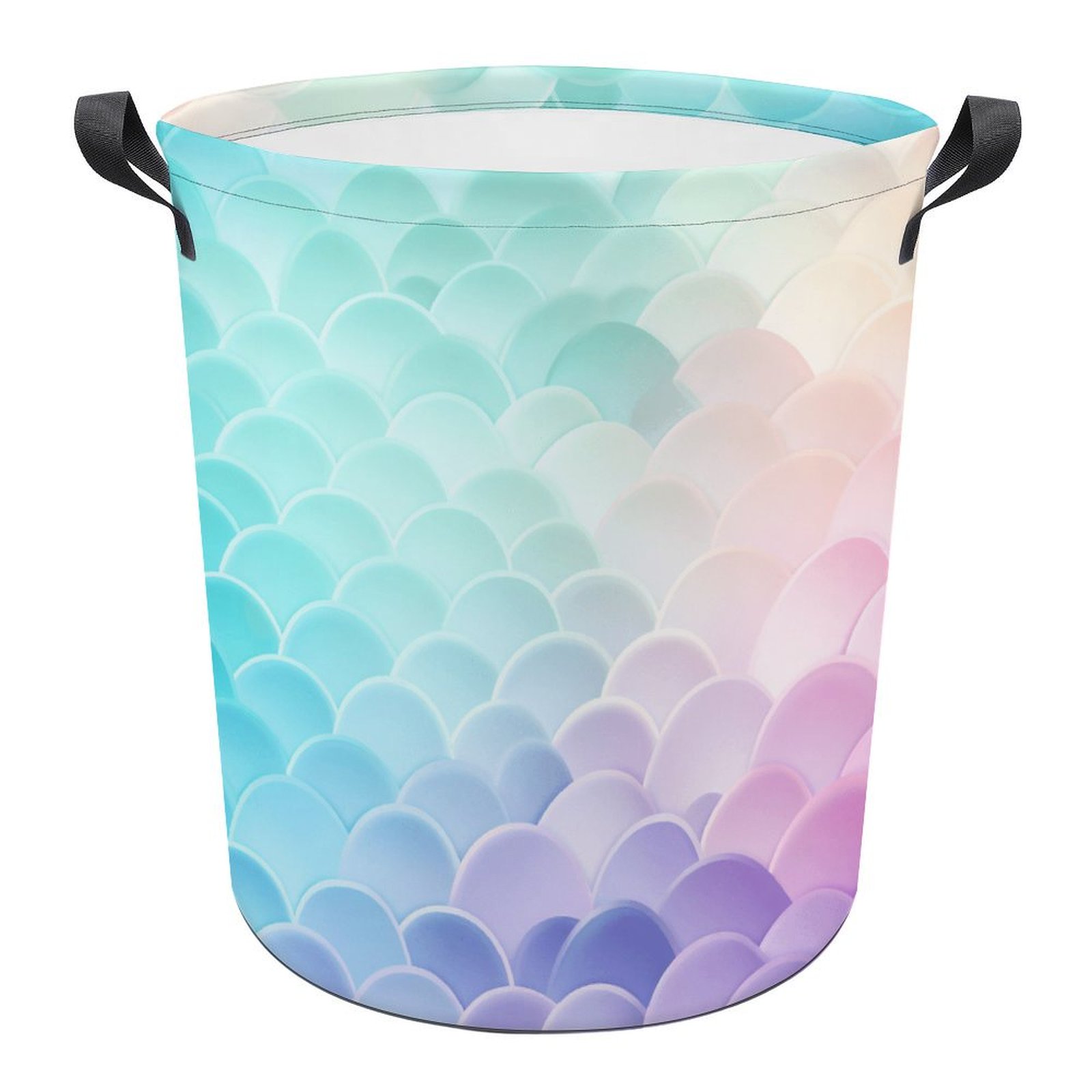 Colorful Fish Scale Pattern Laundry Basket Storage Basket Controller ...