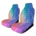 Colorful Fish Scale Pattern Set of 2Pcs Car Seat Covers Easy Clean ...