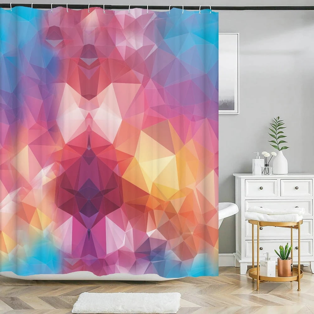 Colorful Fish Scale Waves Geometric Shower Curtains 3d Printed ...
