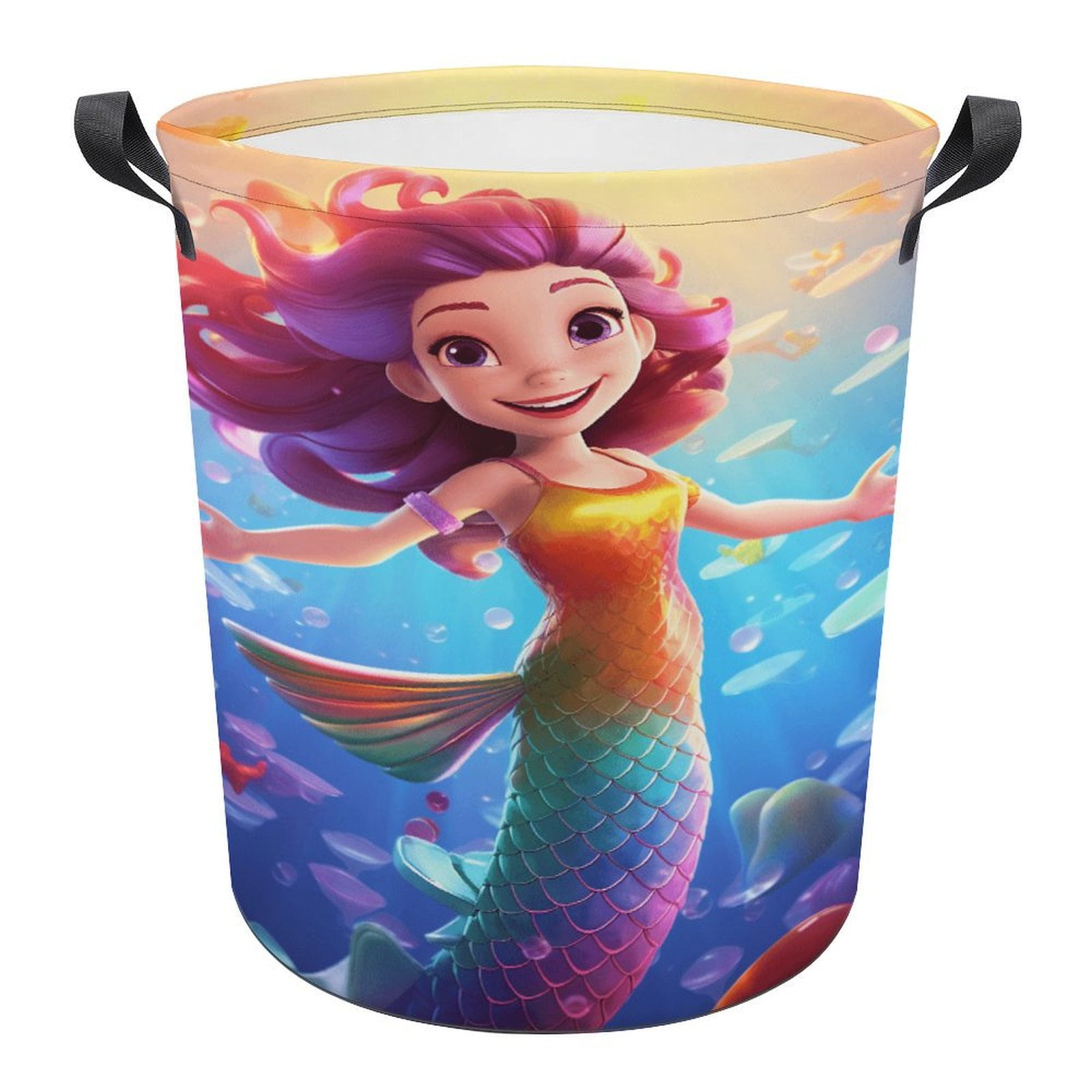 Colorful Fish Scales Laundry Basket Storage Basket Controller Clothes Organizer Bin Waterproof ...