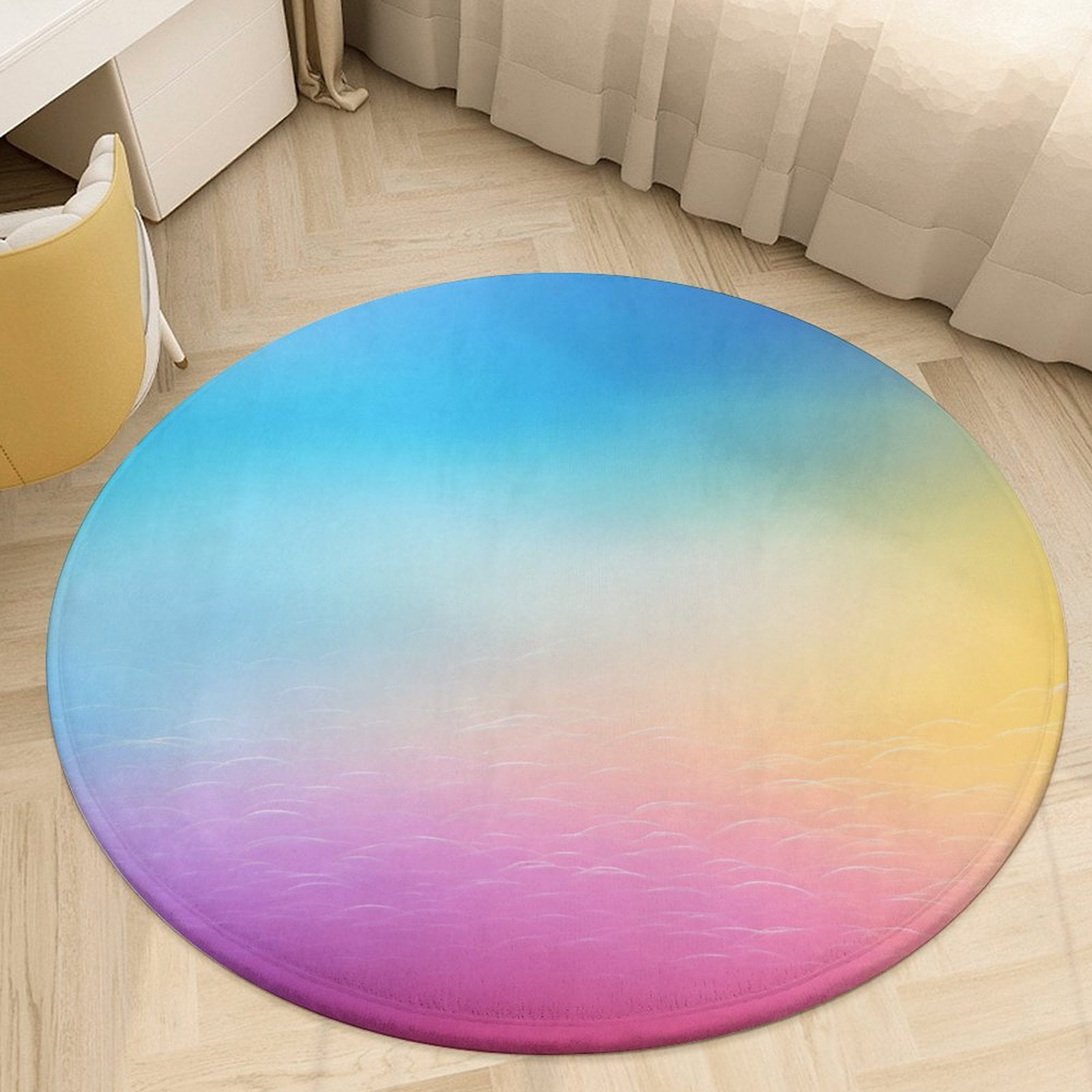 Colorful Fish Scales Round Area Rugs for Bedroom Living Room, 6FT Soft ...