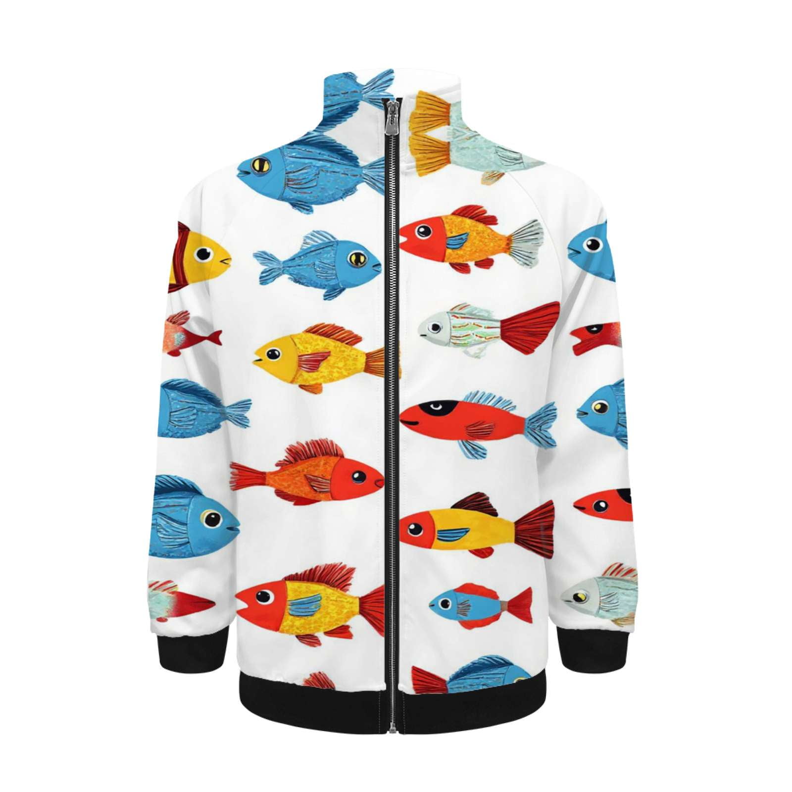 Colorful Fishes Swim Happily Together Jacket Men's Street Cool Long ...