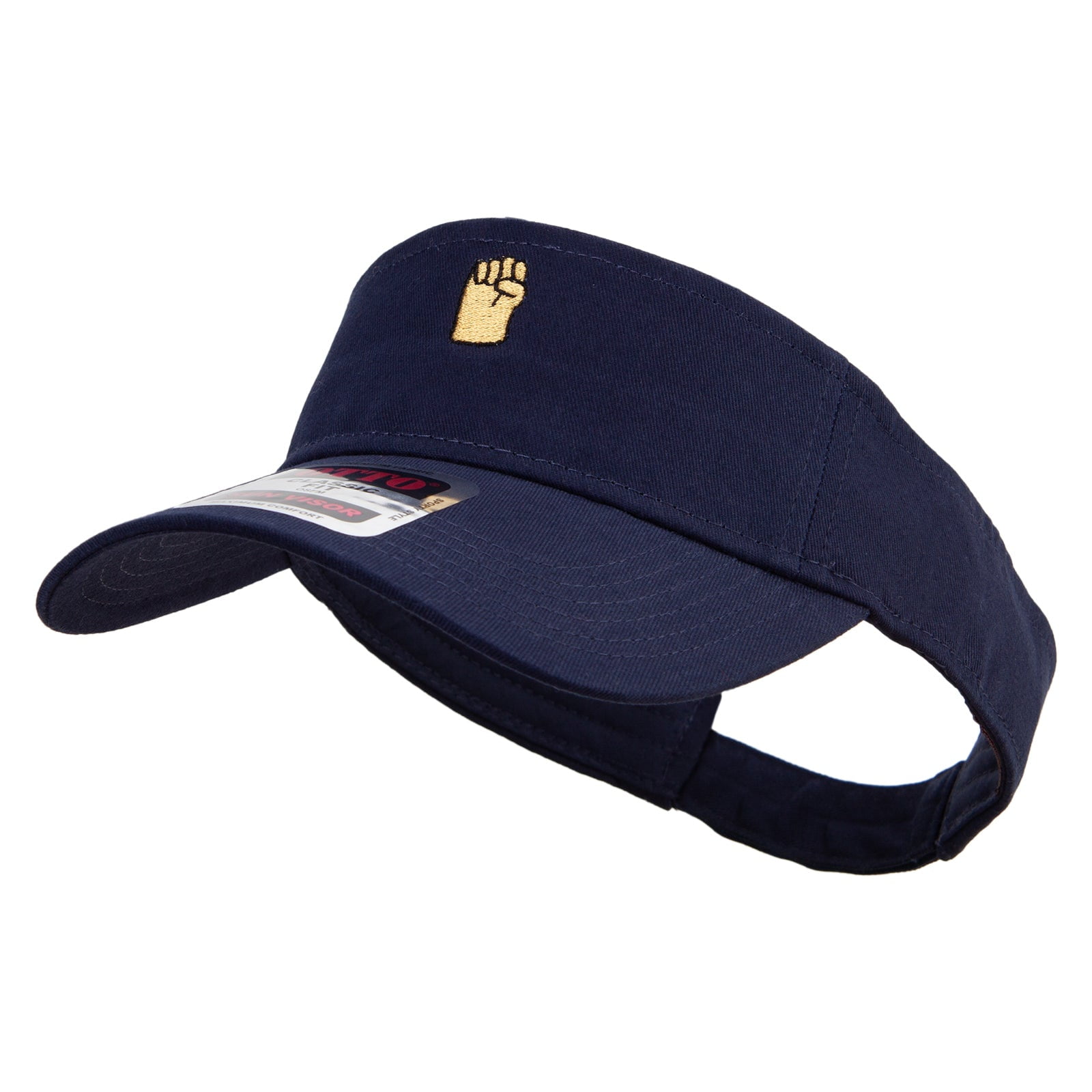 Colorful Fist Embroidered Cotton Twill Sun Visor - Navy OSFM - Walmart.com