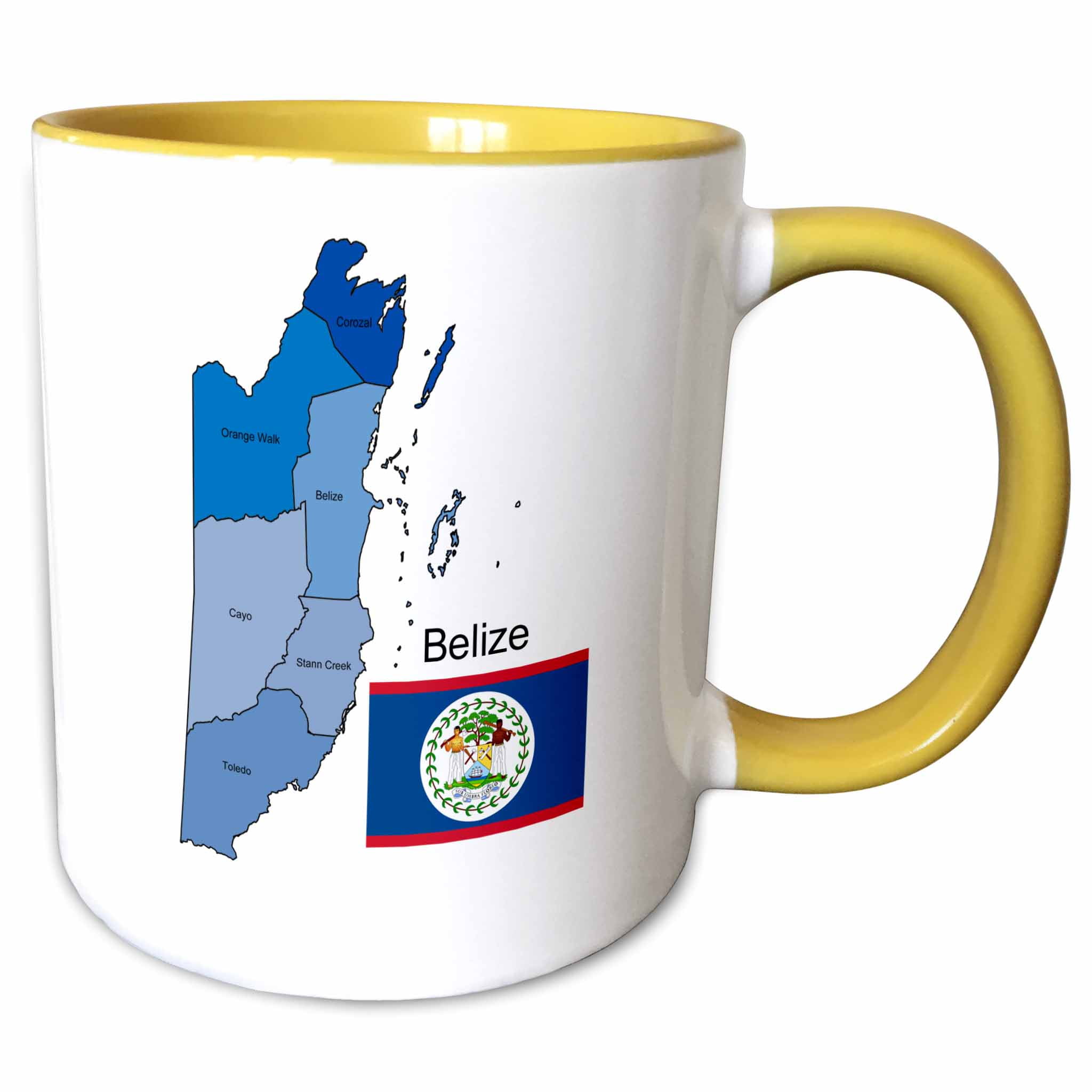 3drose, Colorful Flag and Map of the Central American Country of Belize ...