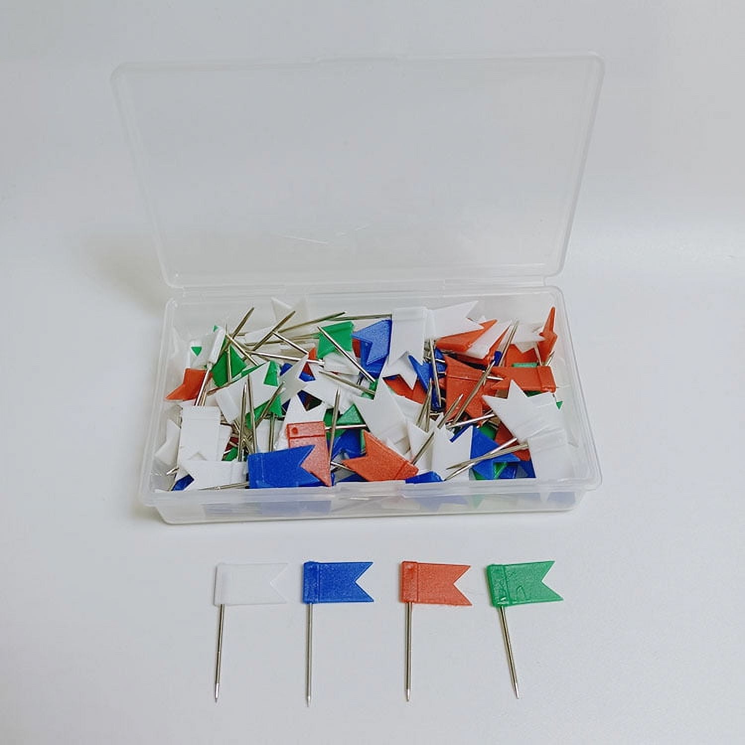 Colorful Flag Pins, Pack Of 100 Flag Markers With Storage Box, Map Flag ...