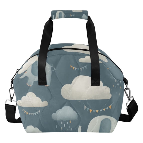 Colorful Flags Clouds with Rain Cute Elephants Insulated Lunch Bag ...