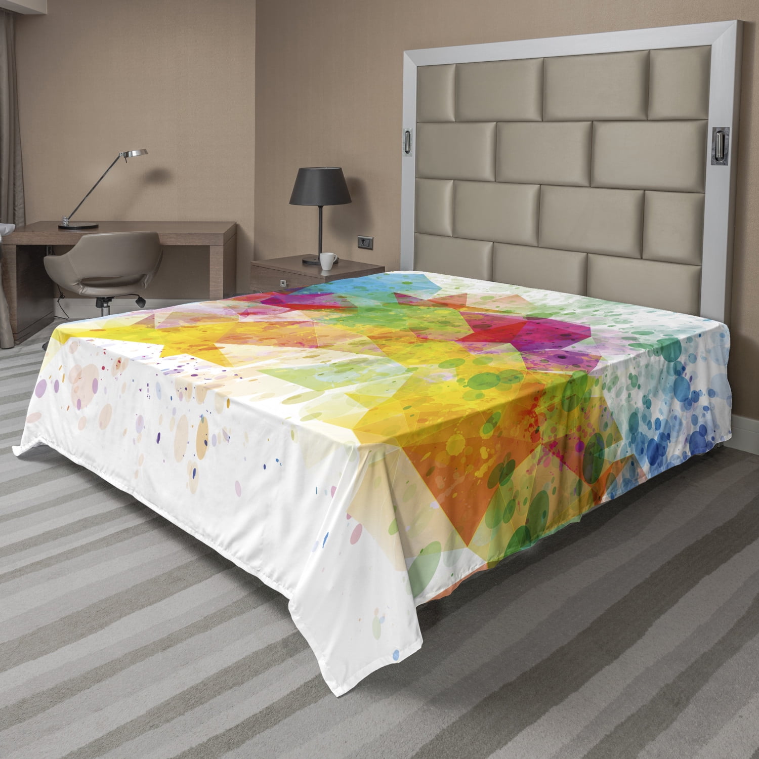 Colorful Flat Sheet, Abstract Art Designed Color Splash Illustration on ...