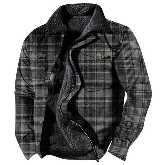 Colorful Fleece Lined Sherpa Outerwear for Mens Winter Fall Graphic ...