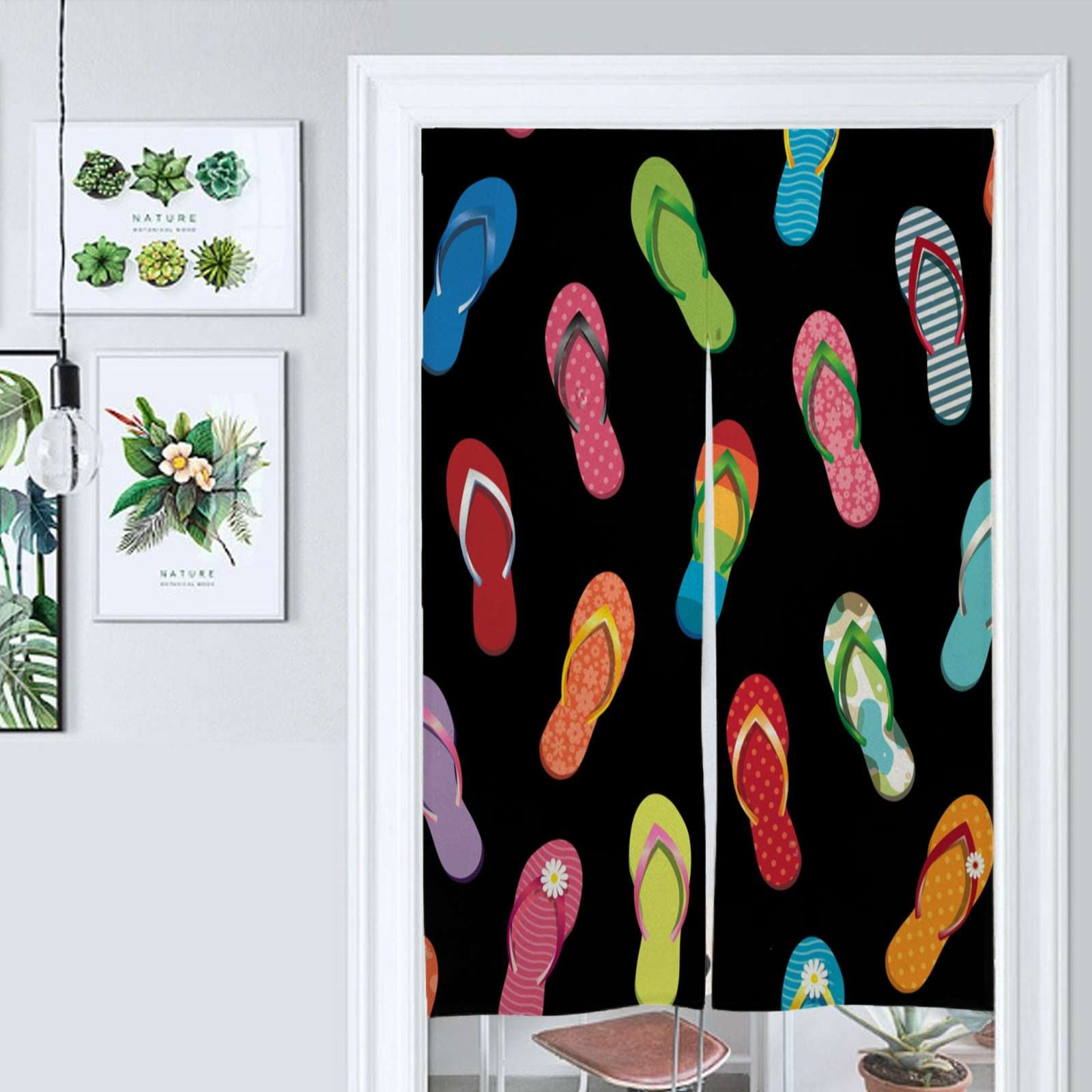 Colorful Flip Flops Door Curtain Nordic Living Room DoorCurtain Porch ...