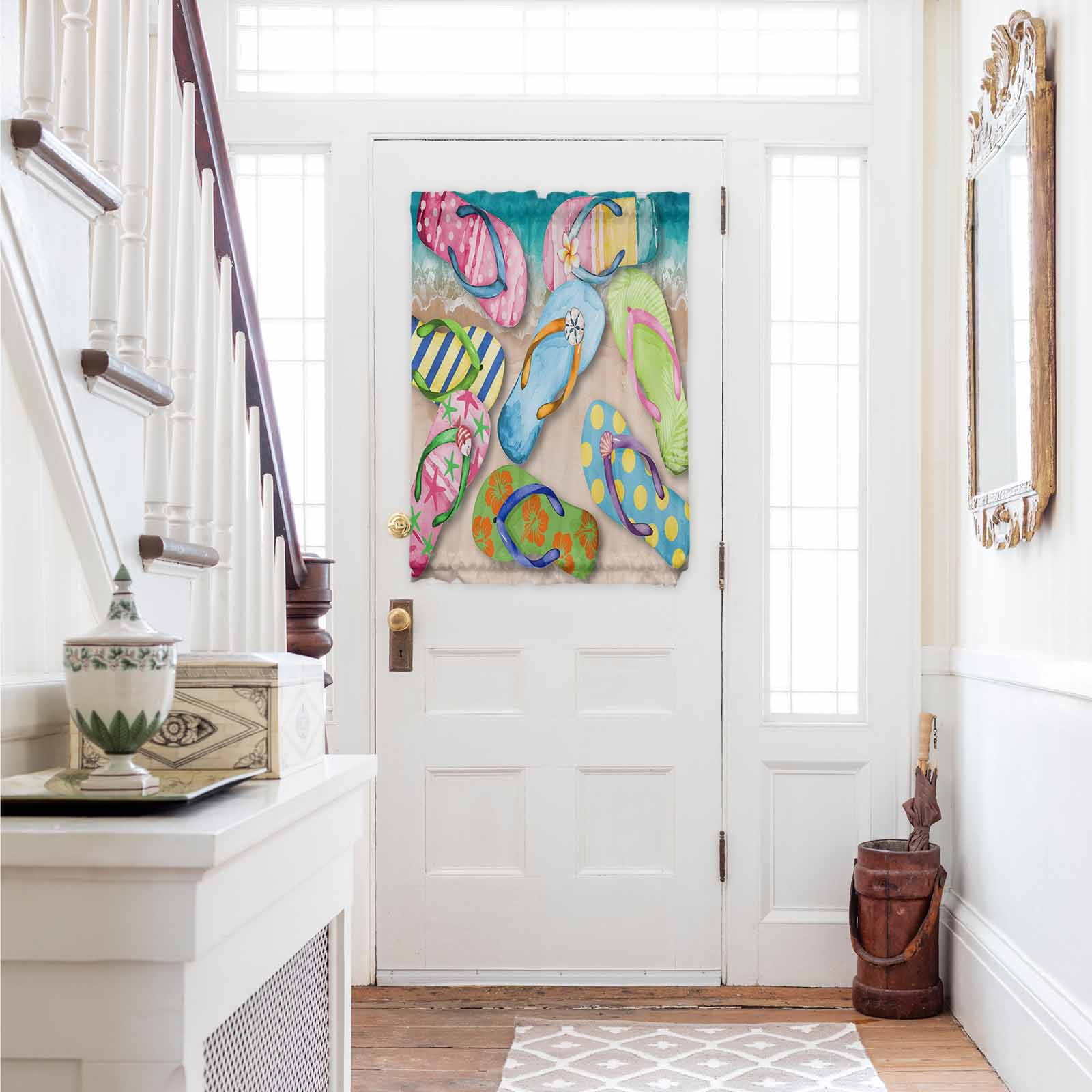 Colorful Flip Flops Door Curtains for Door Window, French Sidelight ...