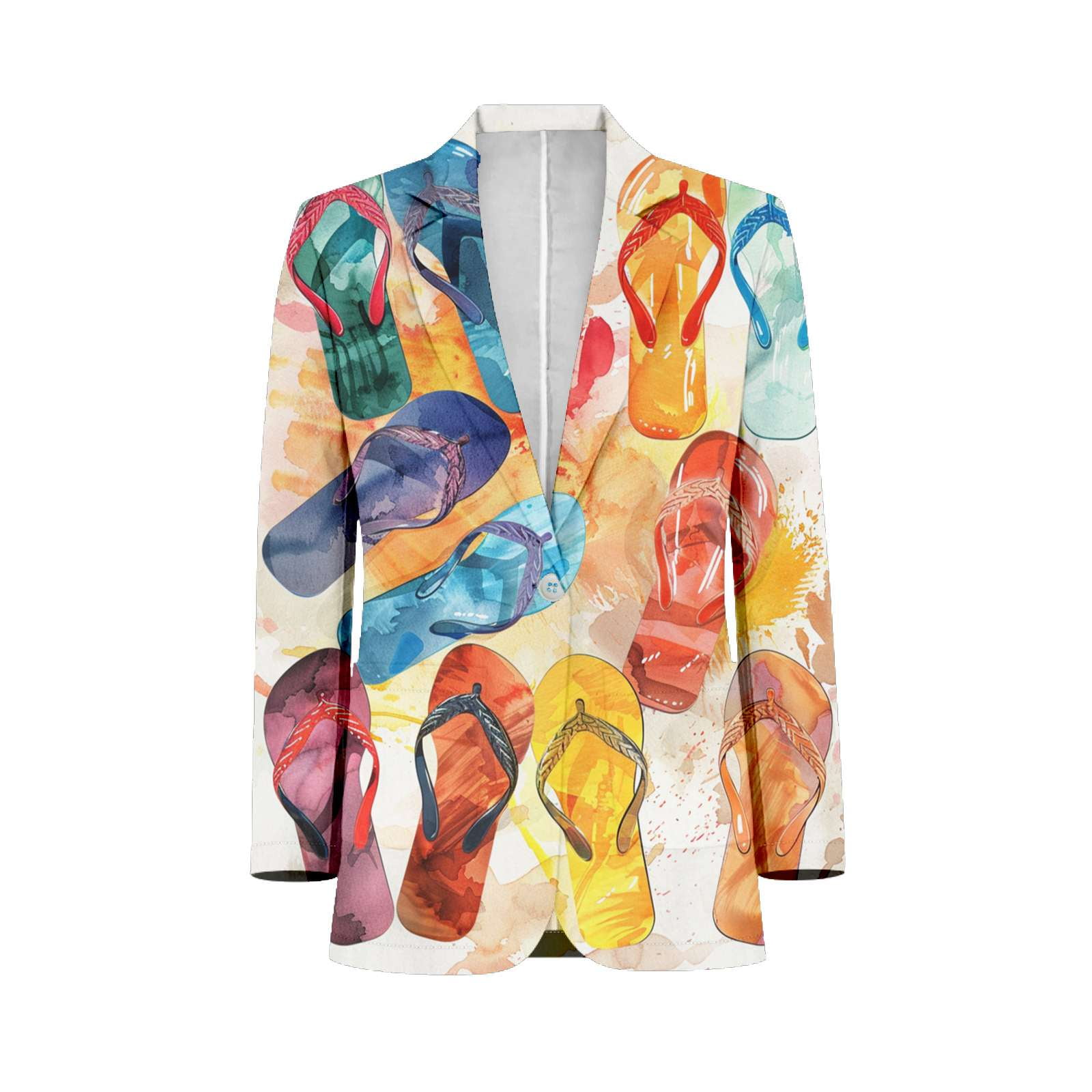Colorful Flip Flops On Beach Men Blazers Slim Clothing Summer Jacket ...