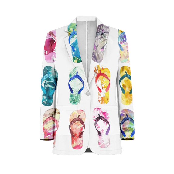Colorful Flip Flops On Beach Men Blazers Slim Clothing Summer Jacket ...