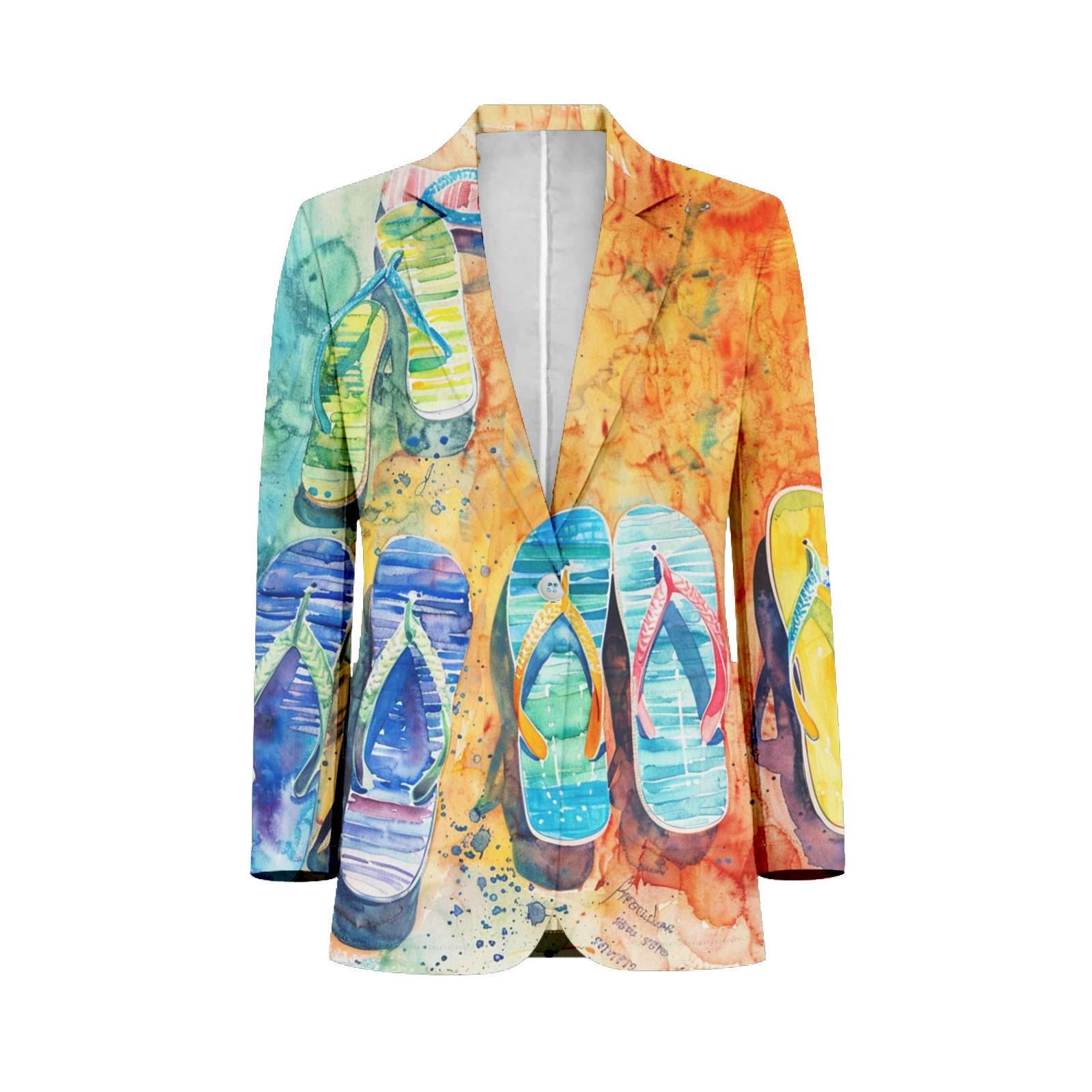 Colorful Flip Flops On Beach Men's Suit Blazer Casual Party Wear Slim ...