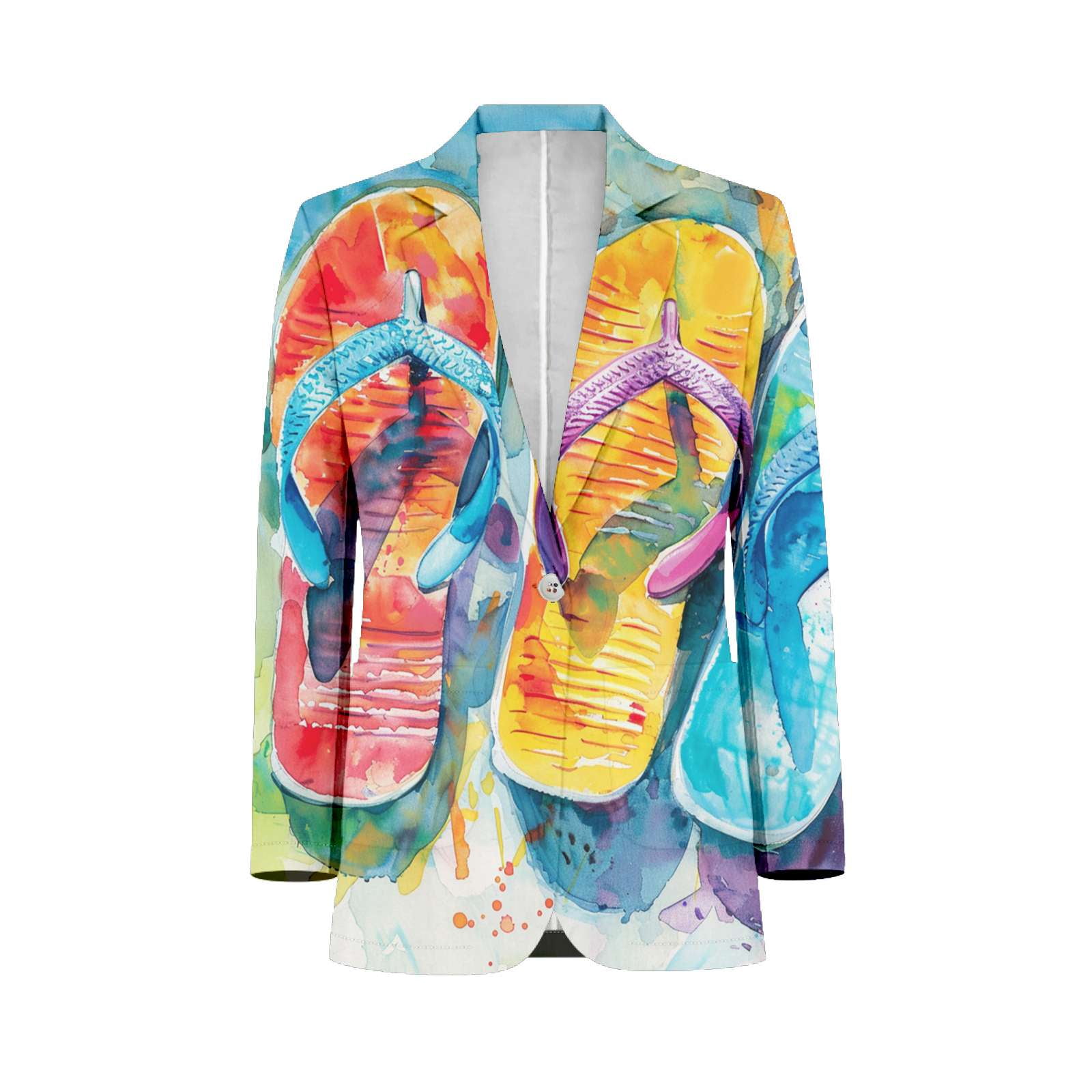 Colorful Flip Flops On Beach Men's Suit Blazer Casual Party Wear Slim ...