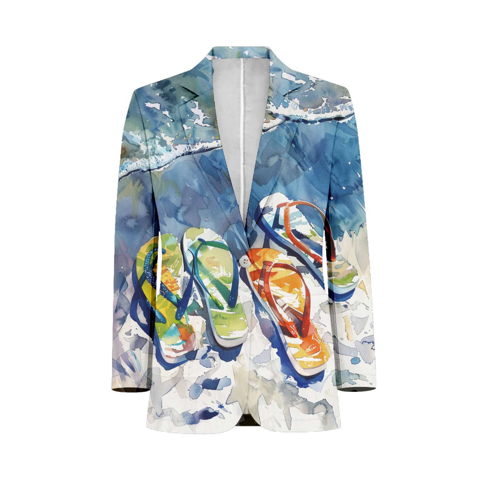 Colorful Flip Flops On Beach Men's Suit Blazer Casual Party Wear Slim ...