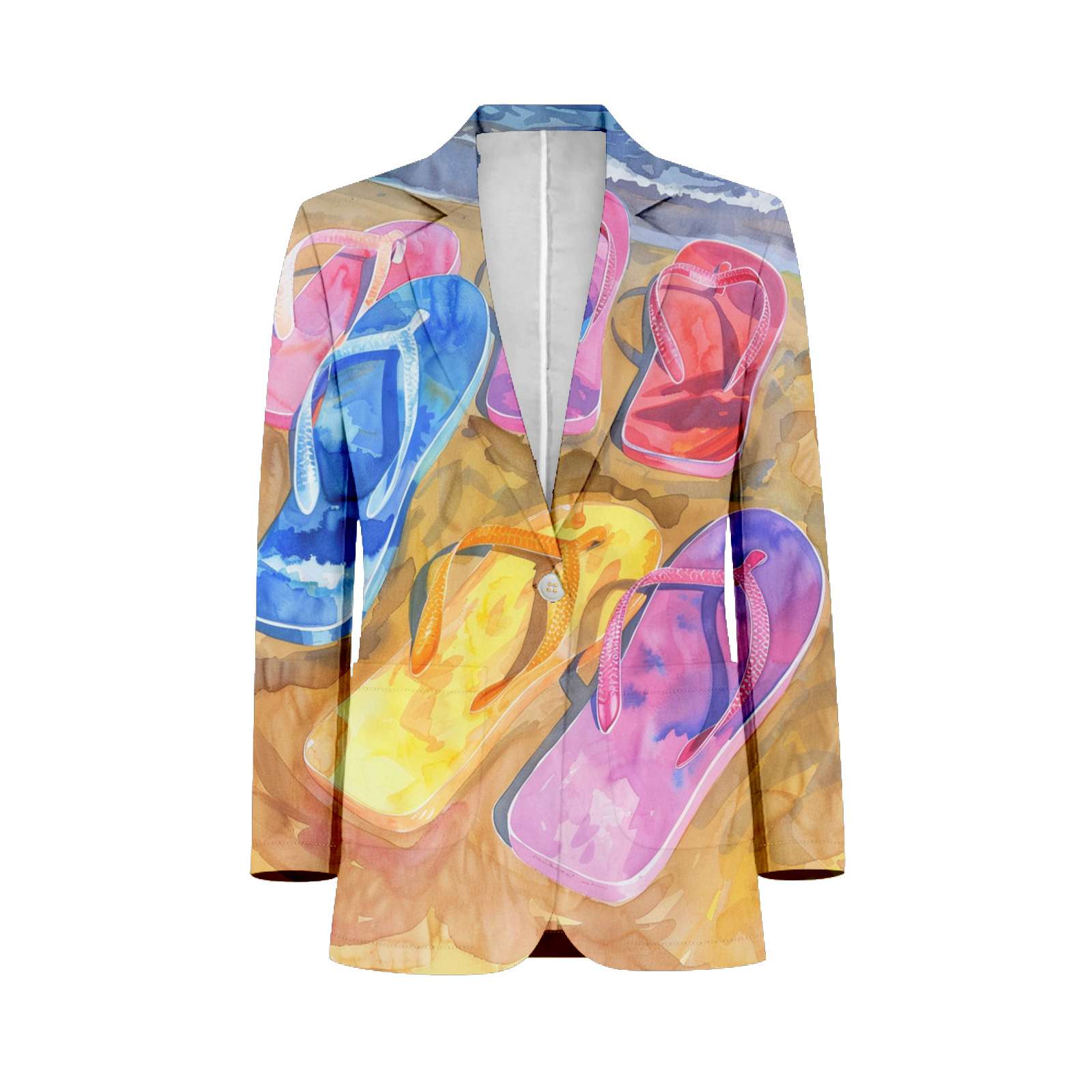 Colorful Flip Flops On Beach Men's Suit Blazer Casual Party Wear Slim ...