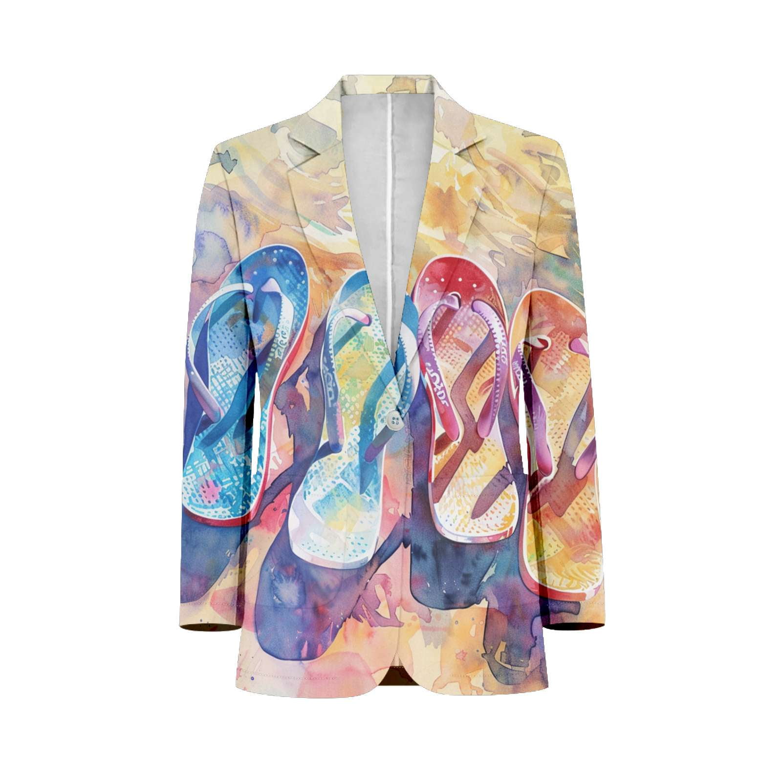 Colorful Flip Flops On Beach Mens Suits Shawl Collar Slim Fit Suit Mens ...