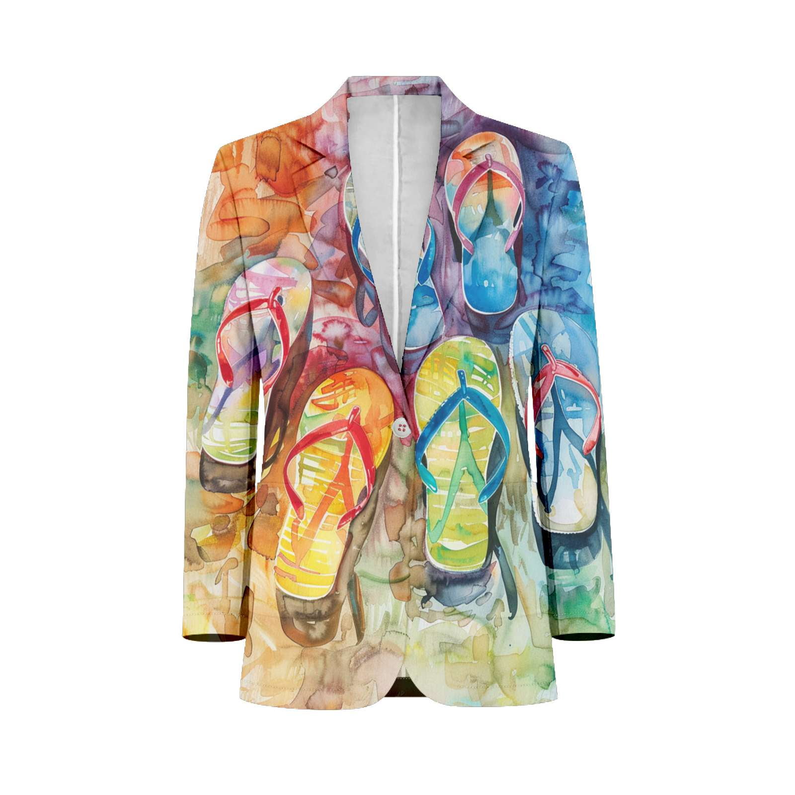 Colorful Flip Flops On Beach Mens Suits Shawl Collar Slim Fit Suit Mens ...