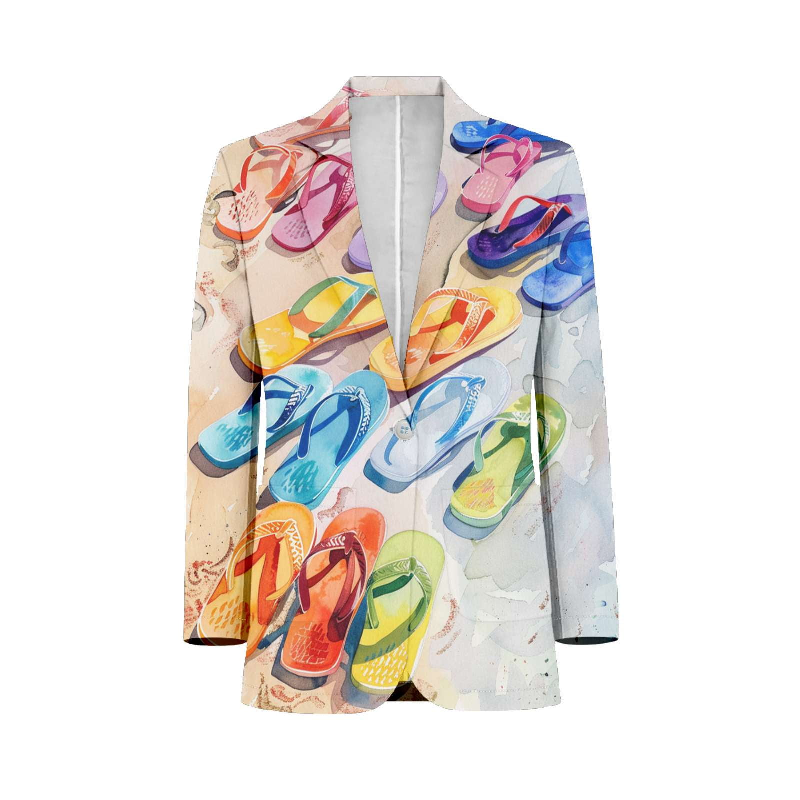 Colorful Flip Flops On Beach Mens Suits Shawl Collar Slim Fit Suit Mens ...