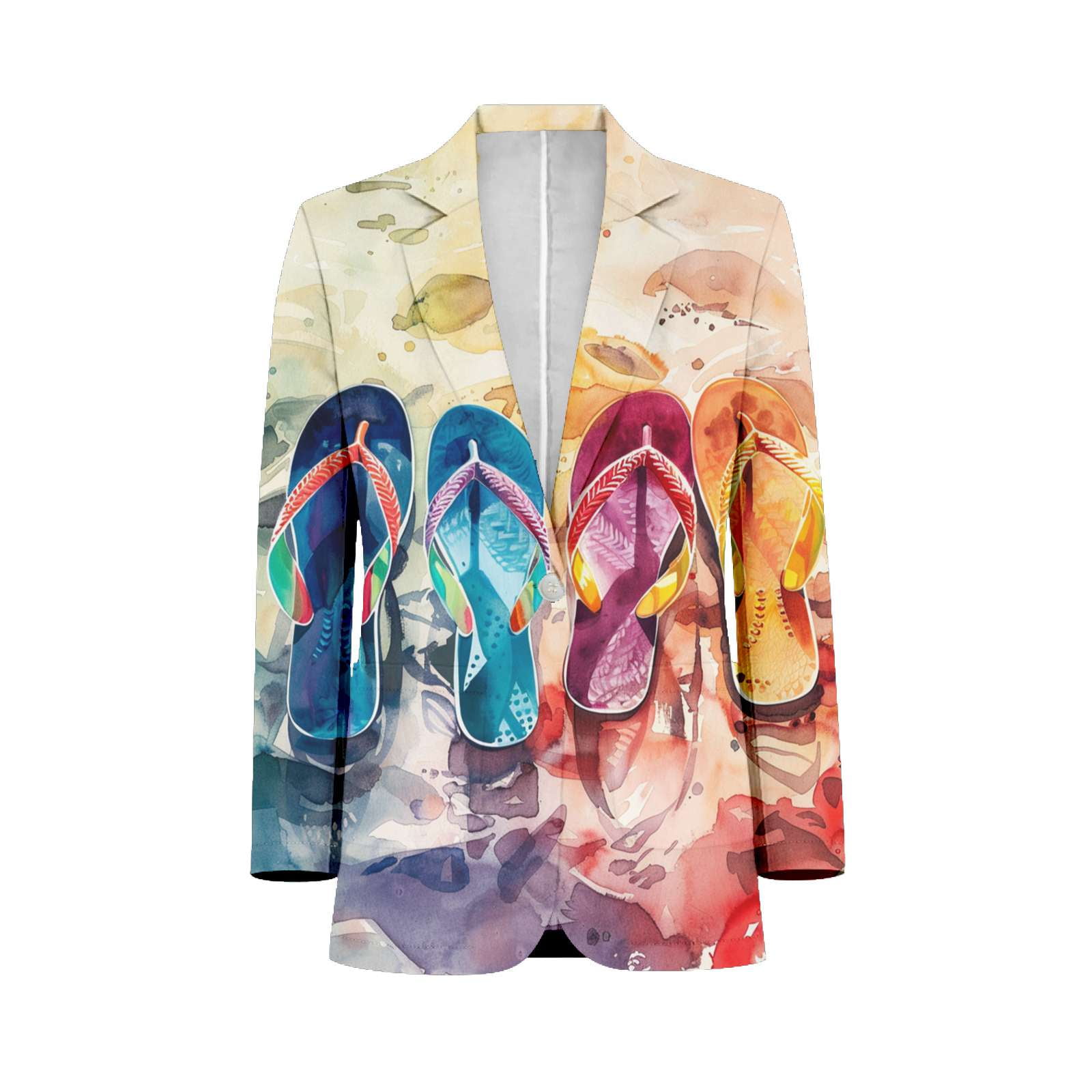 Colorful Flip Flops On Beach Mens Suits Shawl Collar Slim Fit Suit Mens ...