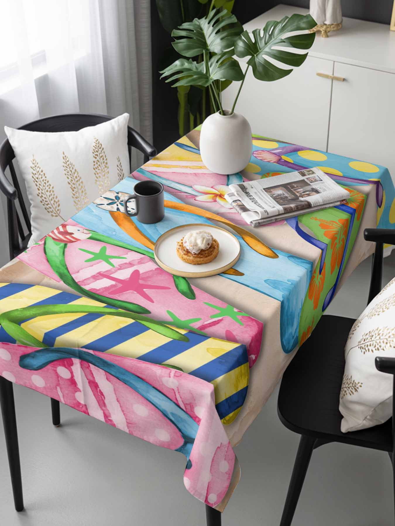 Colorful Flip Flops Tablecloth Rectangle Table Cloths 54x108 ...