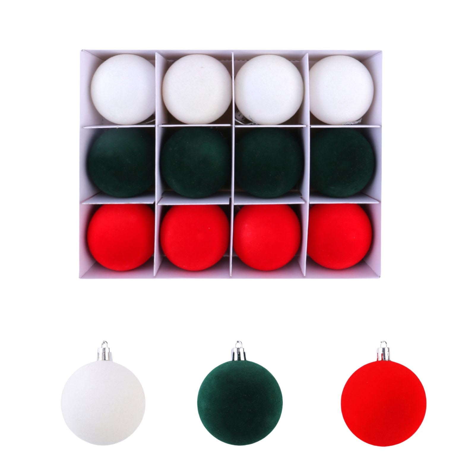 Colorful Flocking Christmas Decoration Diy Boxed Tree Pendant ...