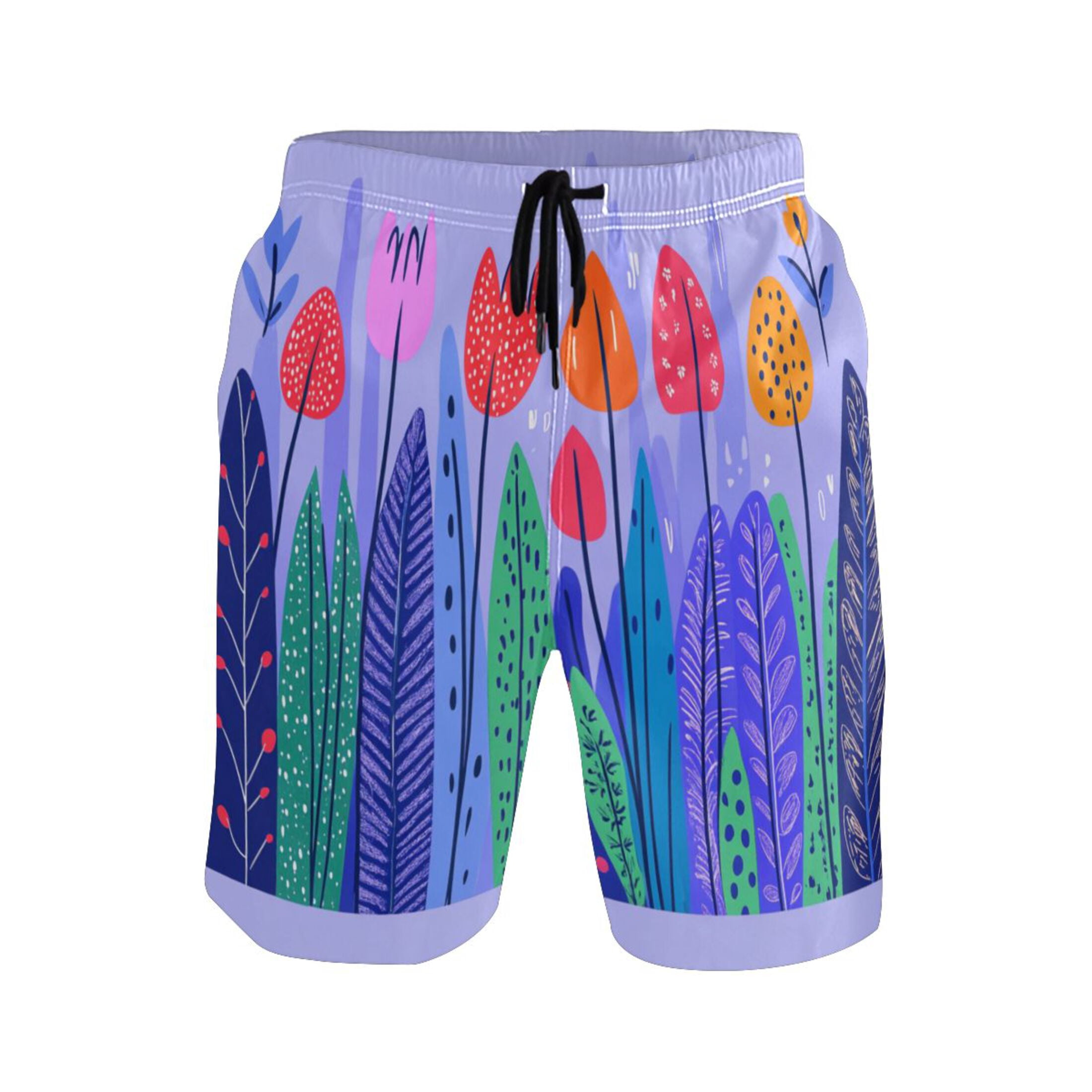 Colorful Flora Mens Swim Trunks Quick Dry Board Shorts Breathable Fit ...