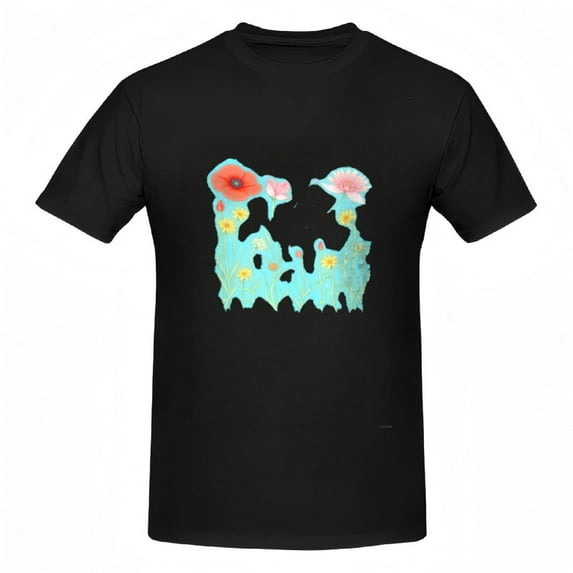 Colorful Floral Abstract Design Cotton Short Sleeve T-Shirt for Women ...