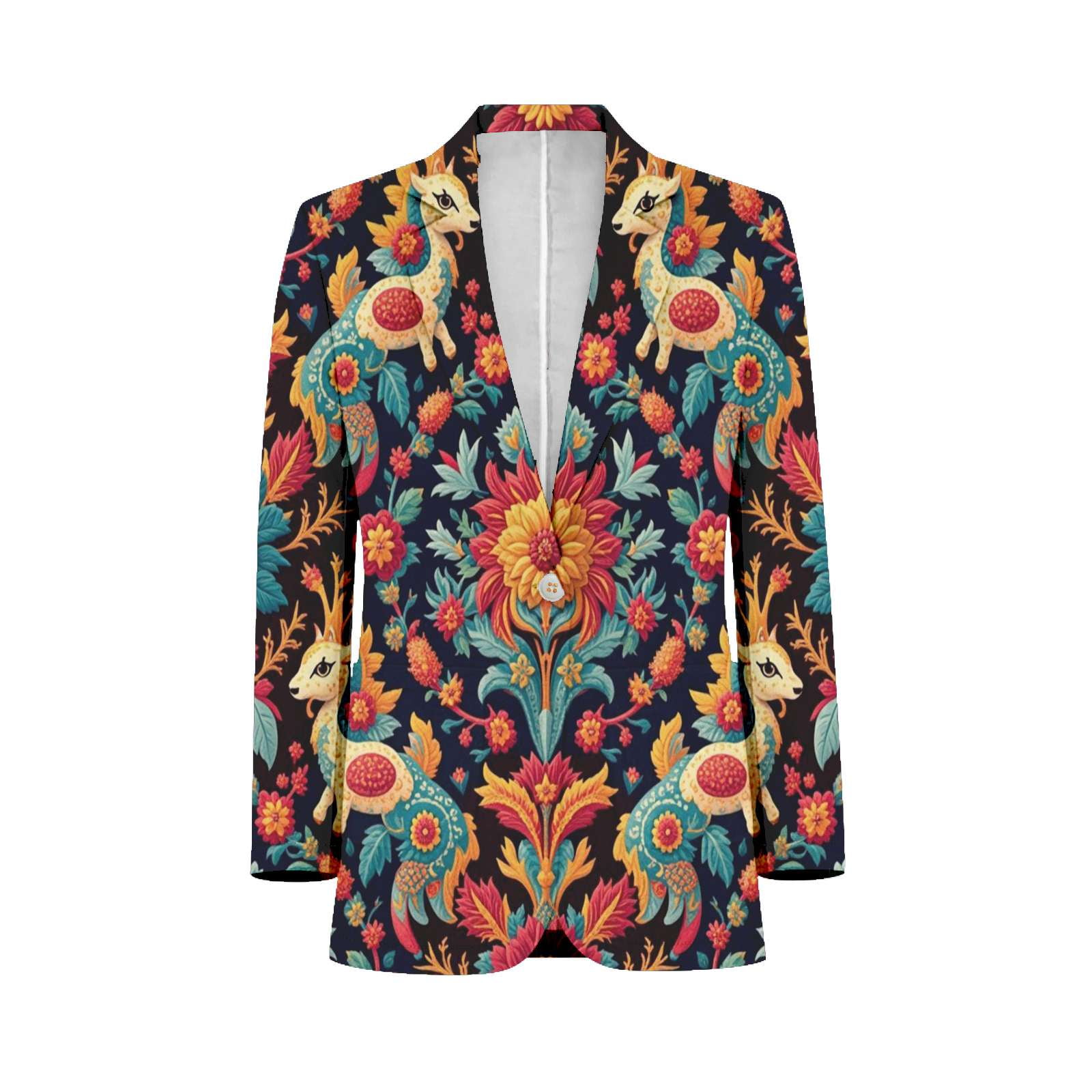 Colorful Floral And Deer Pattern Men Blazers Slim Clothing Summer ...