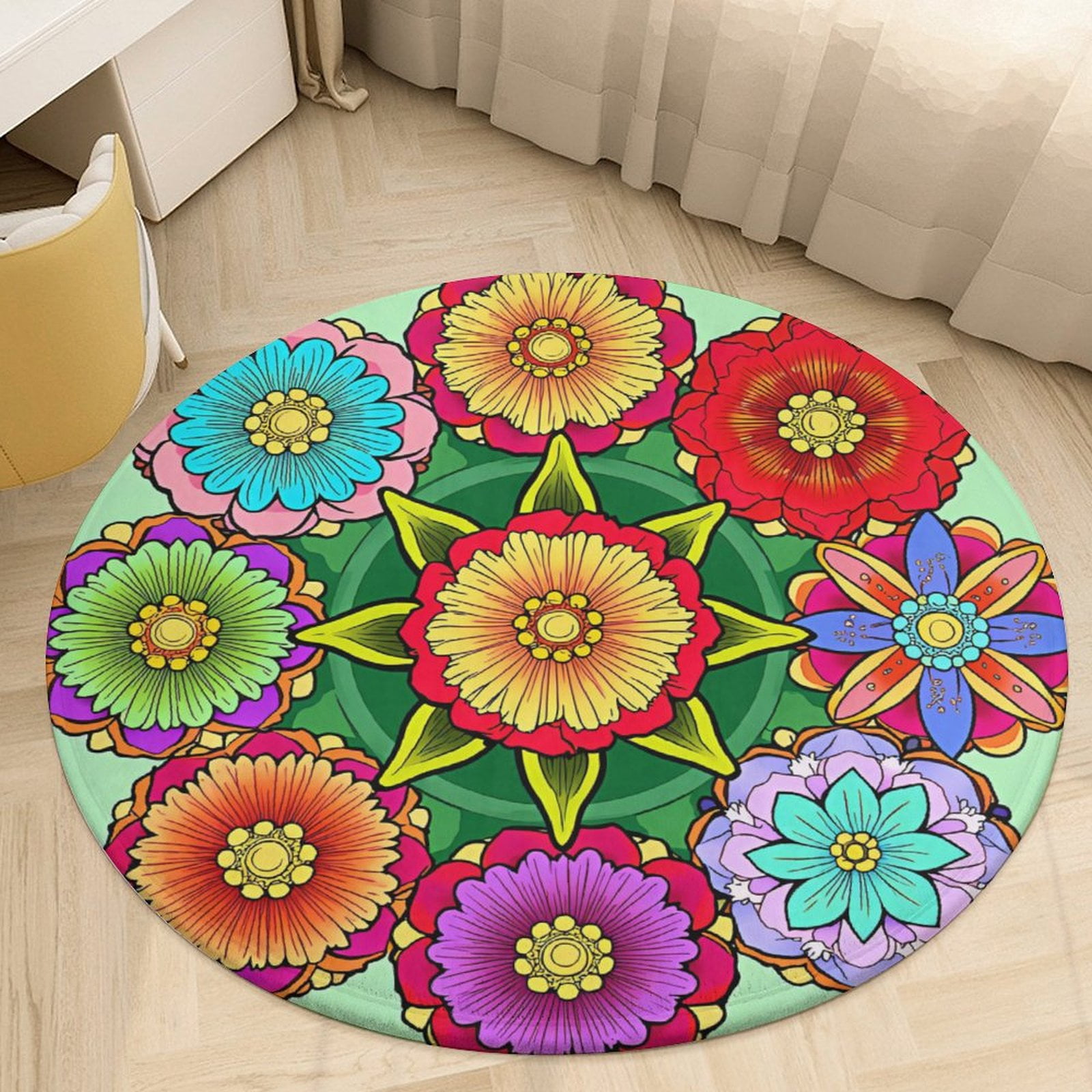 A Colorful Floral Arrangement of Flowers Arranged in A Circular Pattern ...