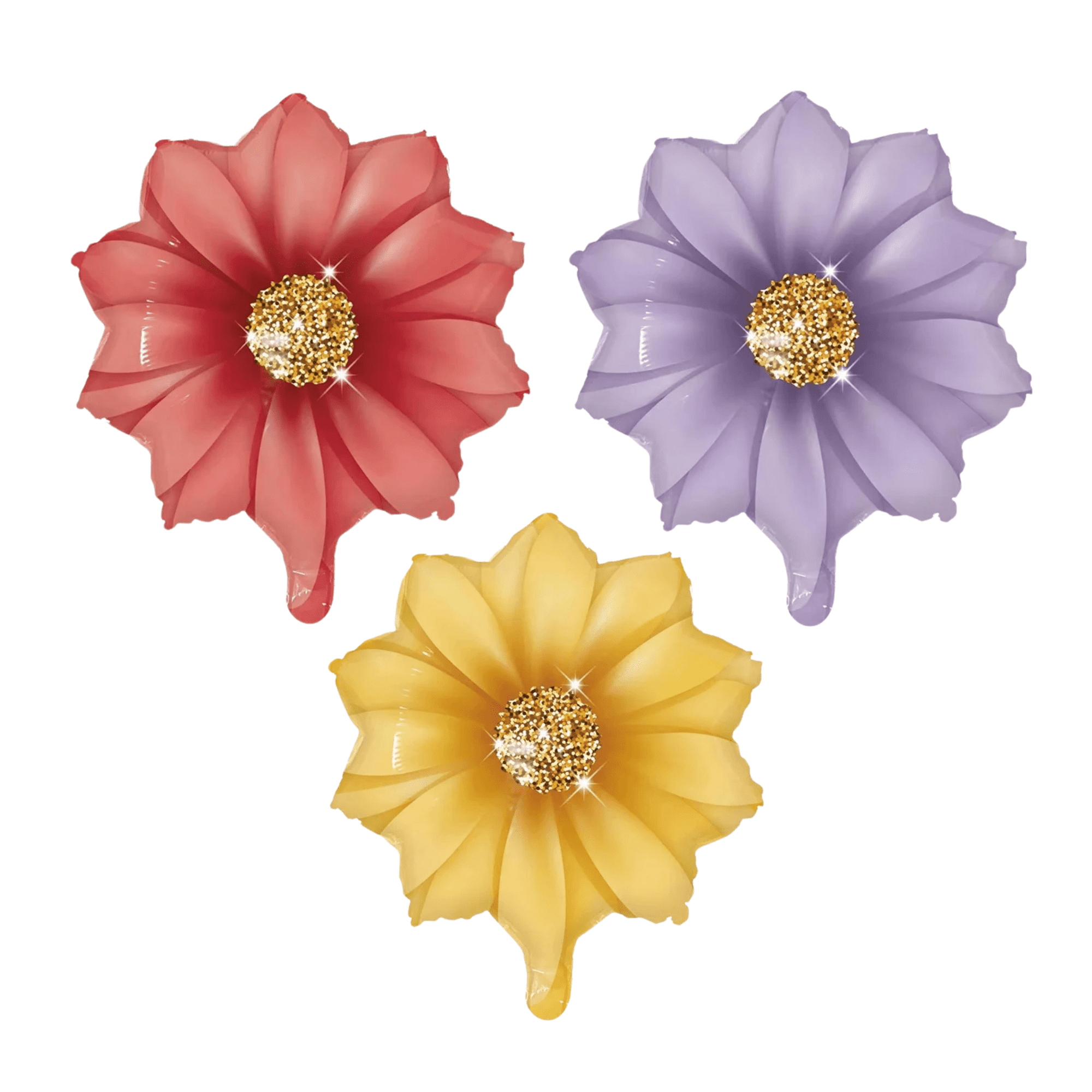Colorful Floral Balloon Set - Pink, Purple, Yellow Flower Balloons for ...