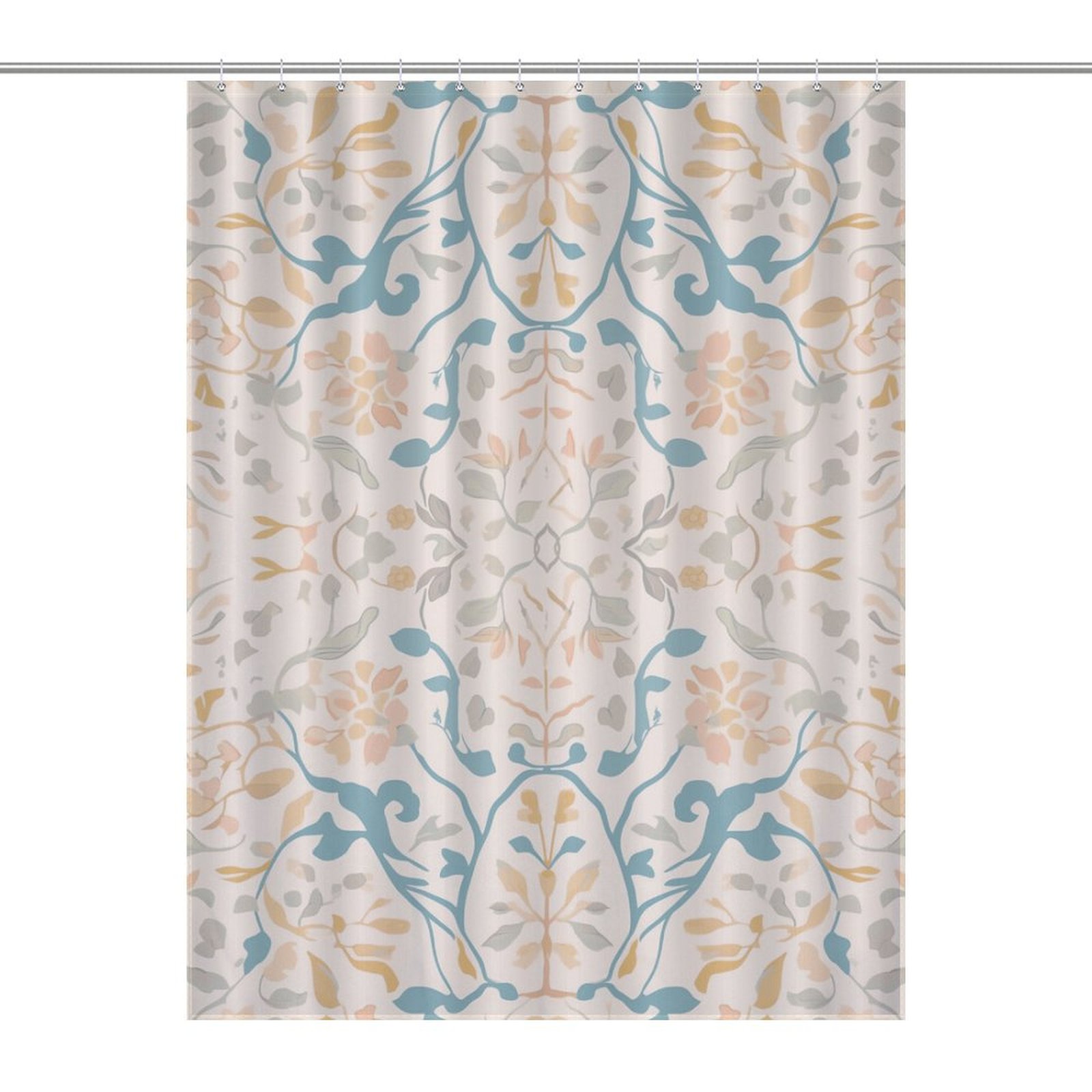 Colorful Floral Bohemia Cloth Fabric Bathroom Decor Set with Hooks ...