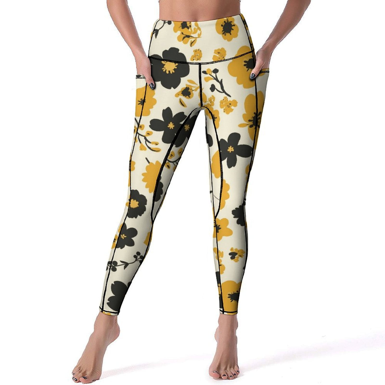 Colorful Floral Bohemia High Waisted Leggings for Women No See Through ...