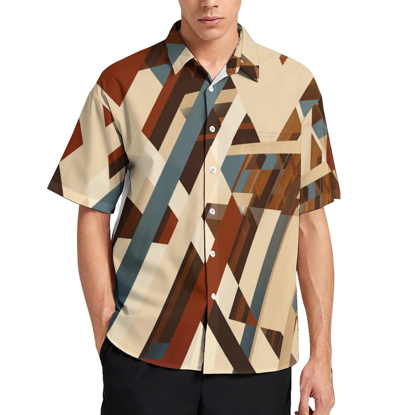 Colorful Floral Bohemia Men's Shirts Short Sleeve Casual Shirts Button ...