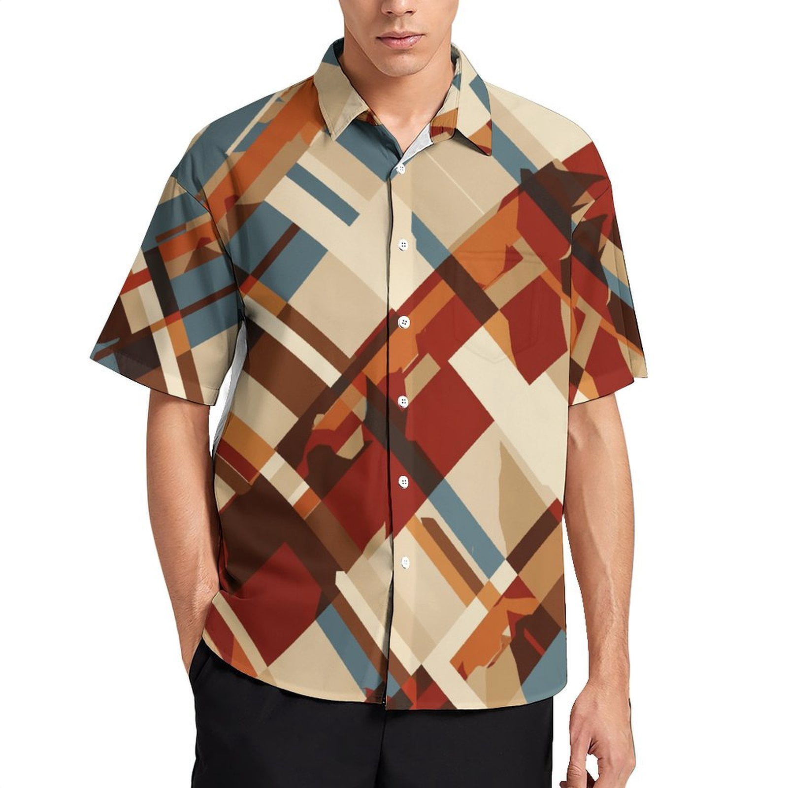 Colorful Floral Bohemia Men's Shirts Short Sleeve Casual Shirts Button ...