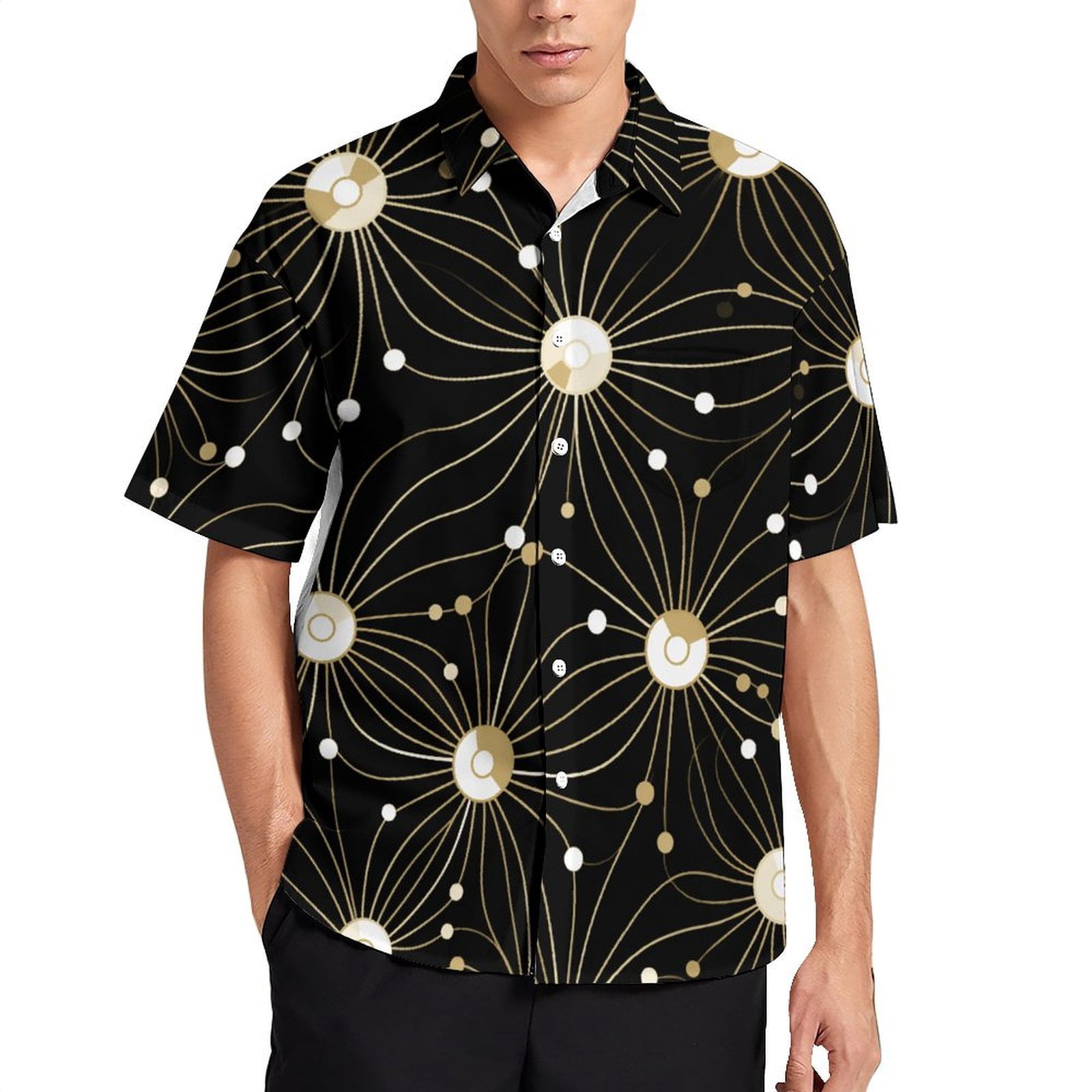Colorful Floral Bohemia Men's Shirts Short Sleeve Casual Shirts Button ...