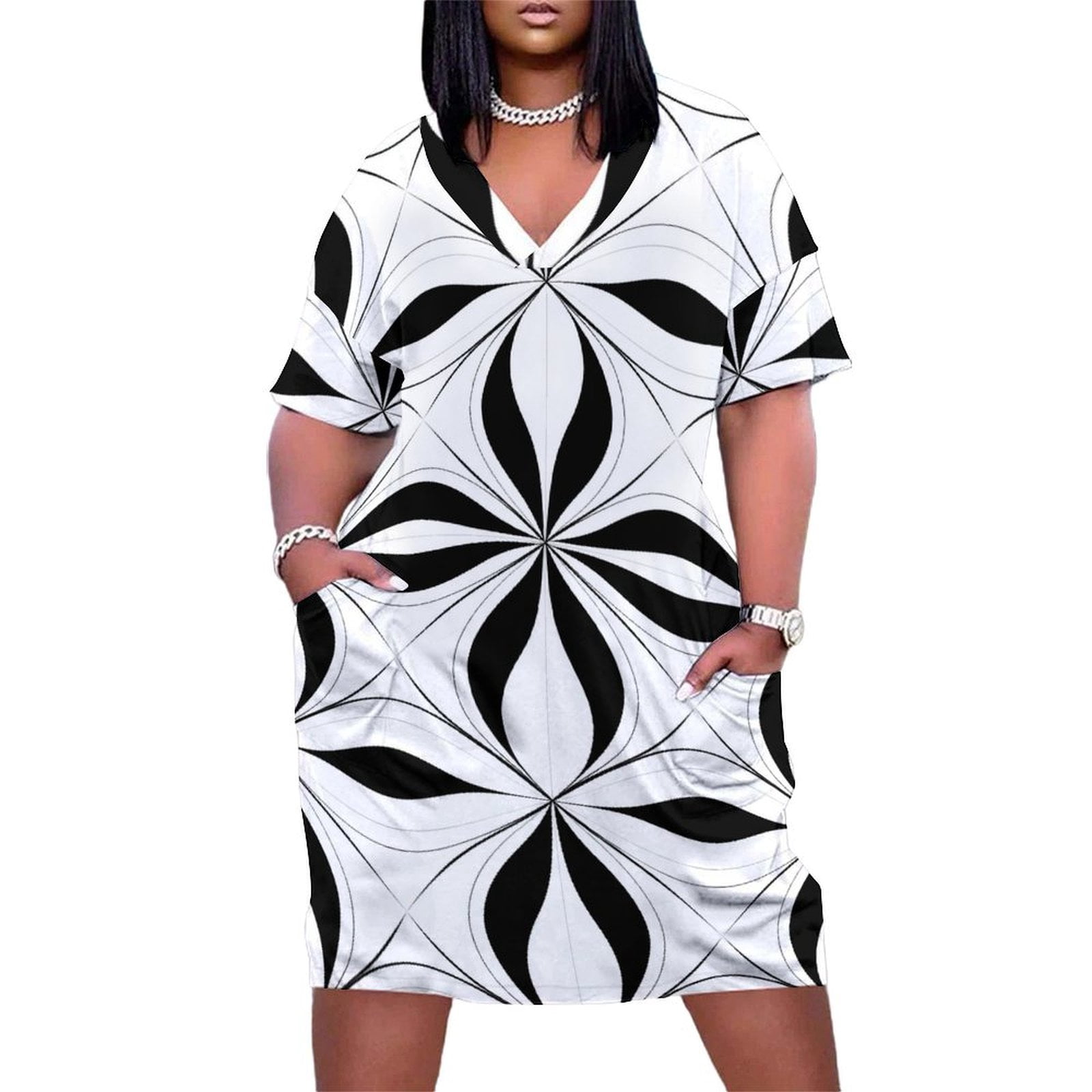 Colorful Floral Bohemia Summer Sundress for Curve Women Casual Pattern ...