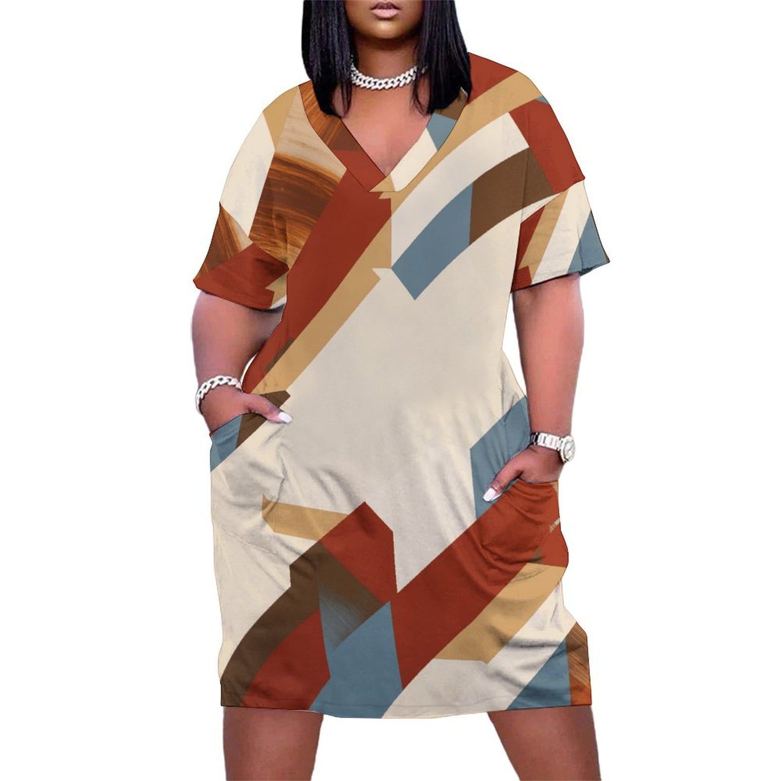 Colorful Floral Bohemia Summer Sundress for Curve Women Casual Pattern ...