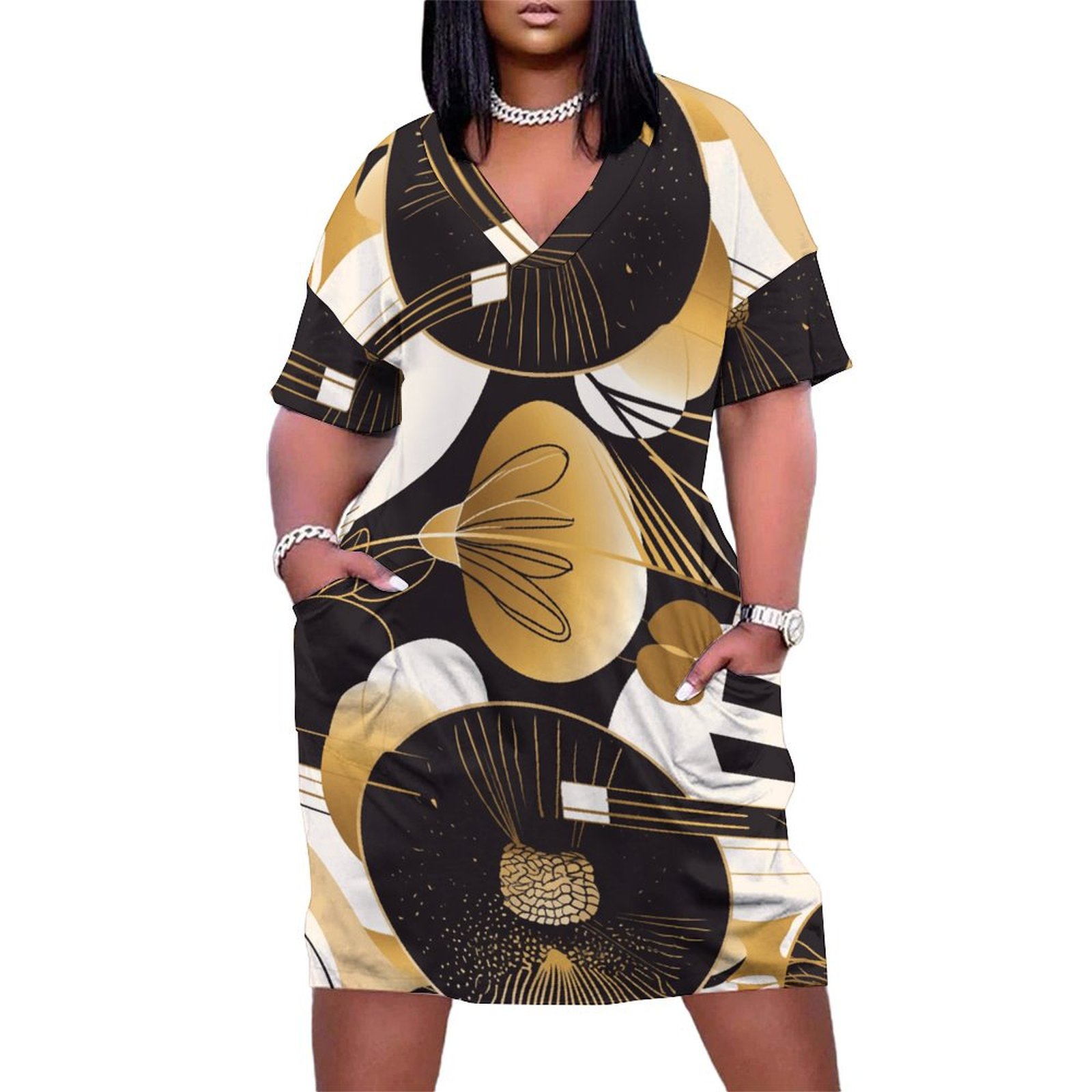 Colorful Floral Bohemia Women's Loose Short Sleeve Dress Casual Summer ...