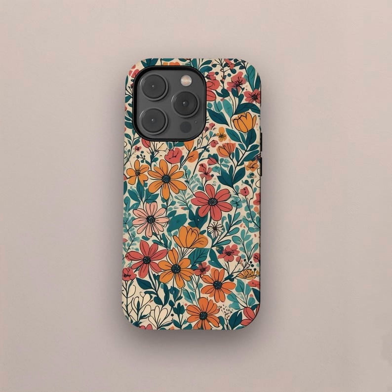 Colorful Floral Botanical Girly Cute Aesthetic Summer Phone Case with ...