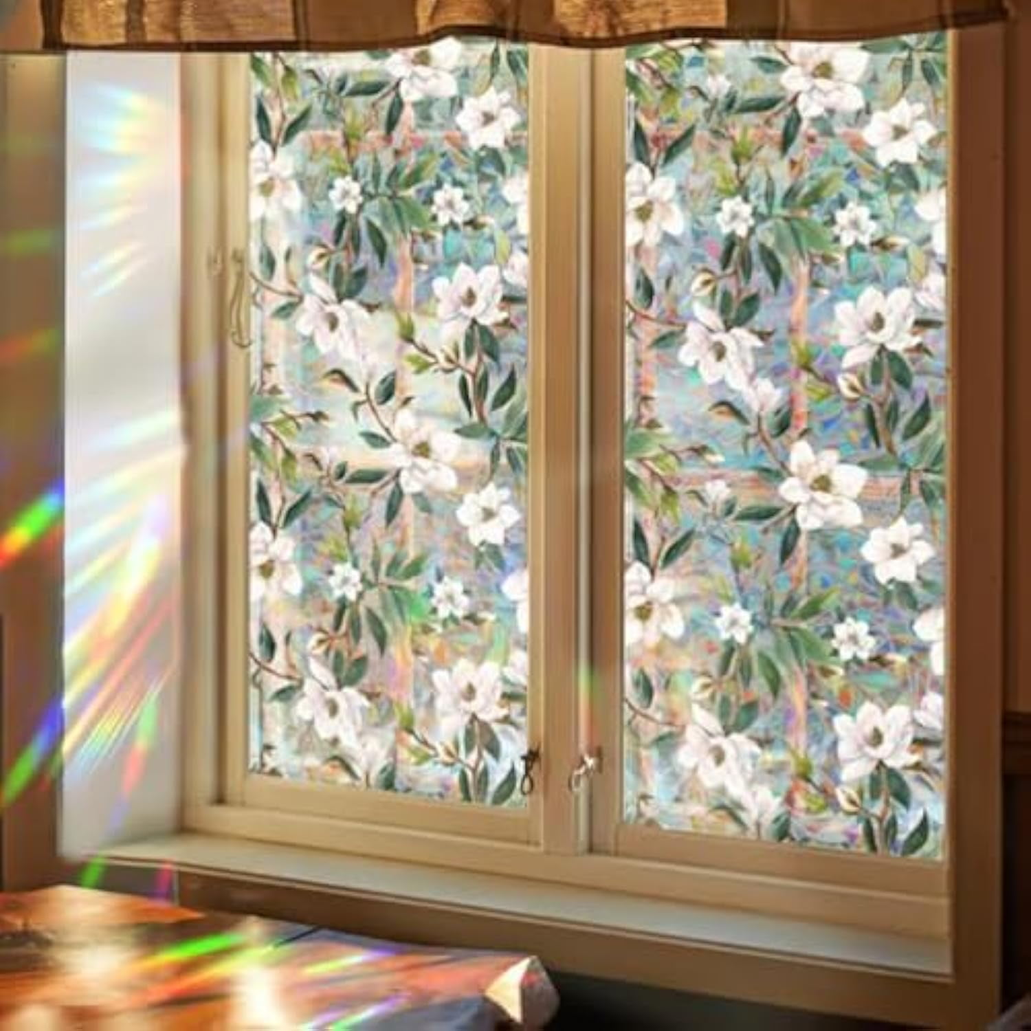 Colorful Floral Bouquet Window Sticker, Flower Window Clings, Rainbow ...