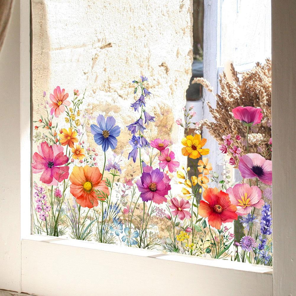 Colorful Floral Bouquet Window Sticker Upgrade Removable Static ...