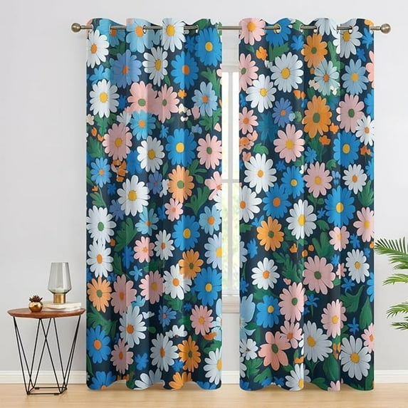 Colorful Floral Curtains For Bedroom Living Room, Multicolored Flower ...