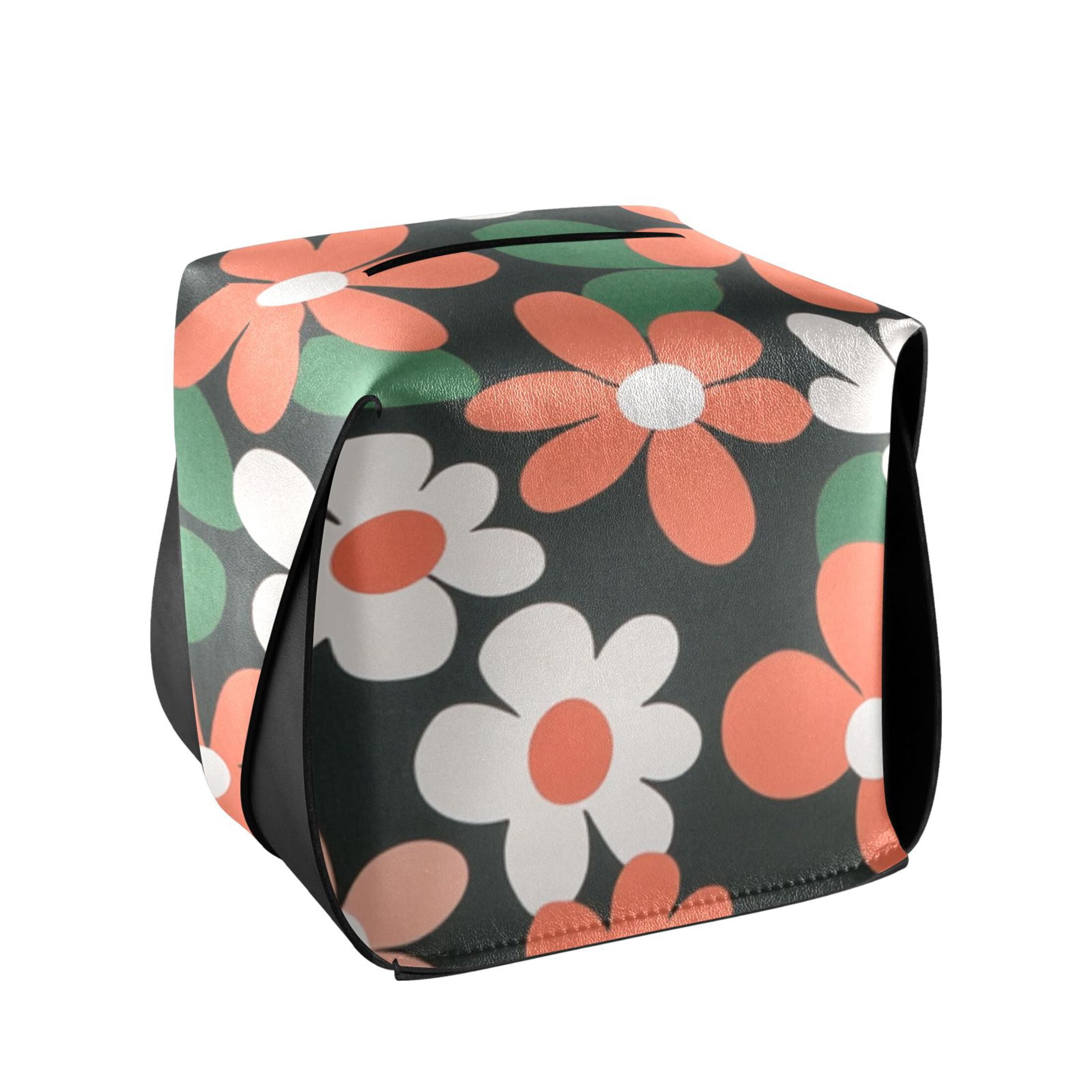 Colorful Floral Design Tissue Box Cover Leather Square Rectangle Tissue ...
